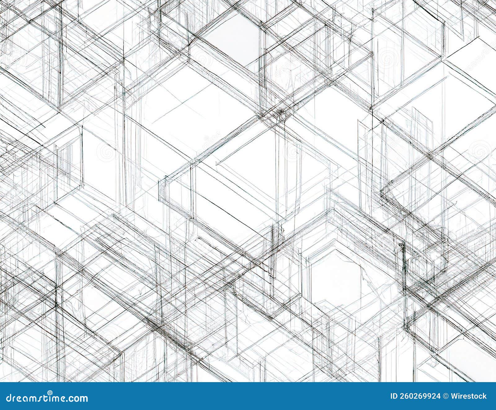 Seamless Pattern with Random Intersecting Squares and Cubes Stock Photo - Image of cube ...