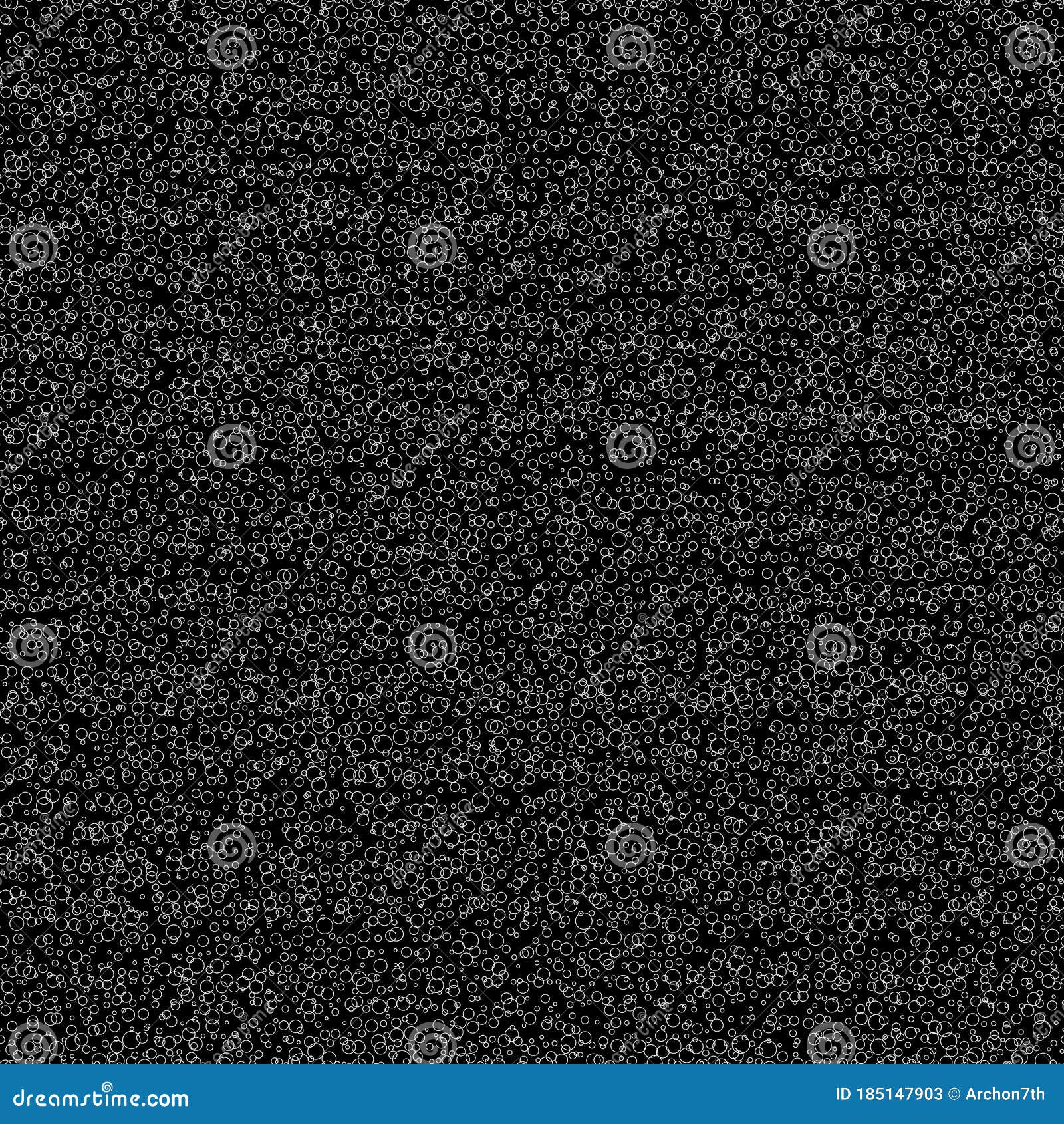 Seamless Pattern with Random Sized Bubbles. Black Circles on White ...
