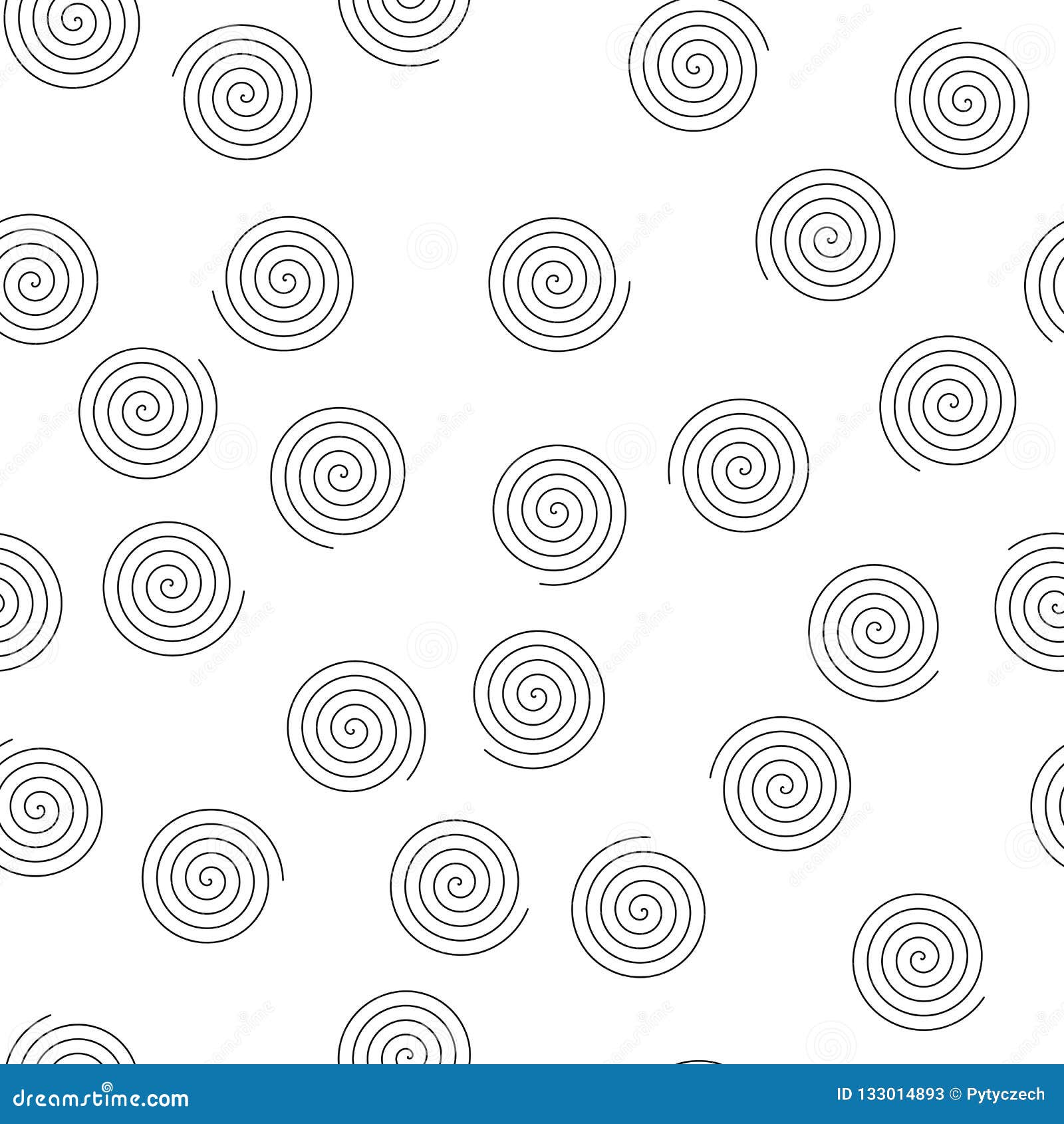 Seamless Pattern of Random Spirals. Abstract Vector Background Stock ...