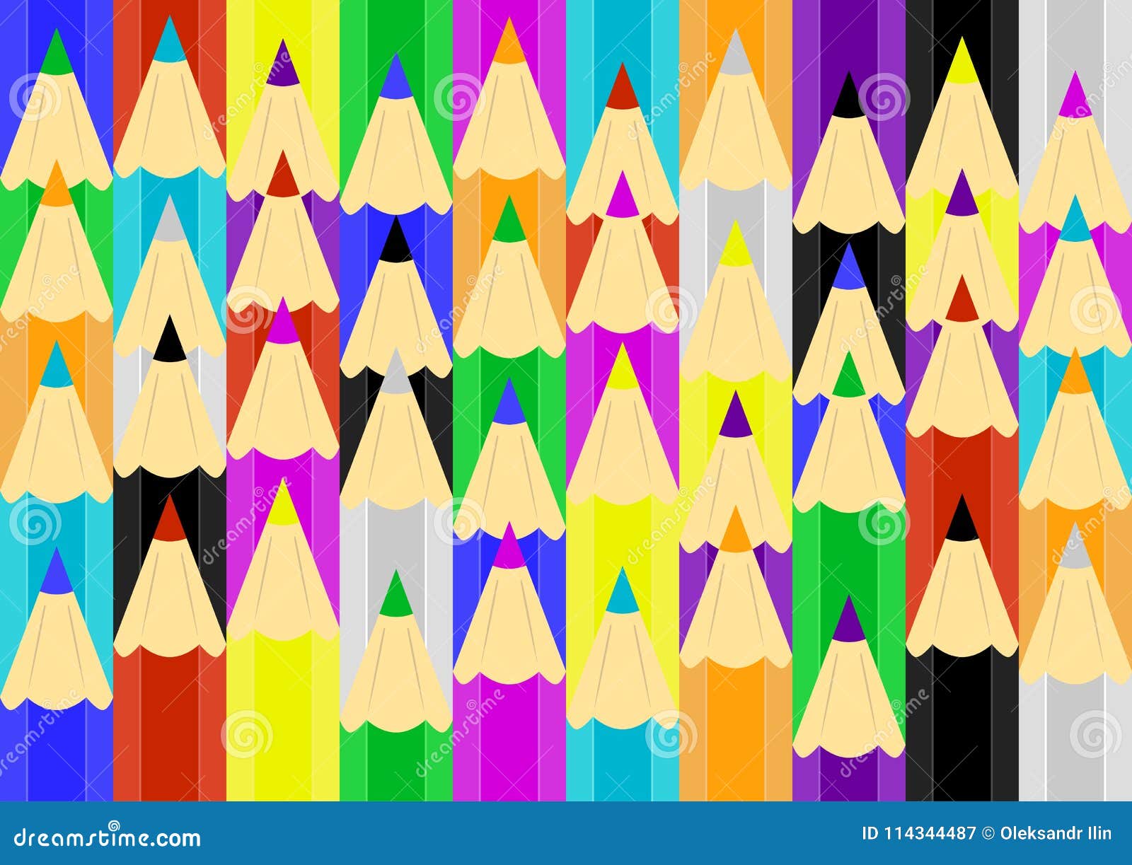 Pencils Seamless Pattern Random Placed Stock Vector - Illustration of ...