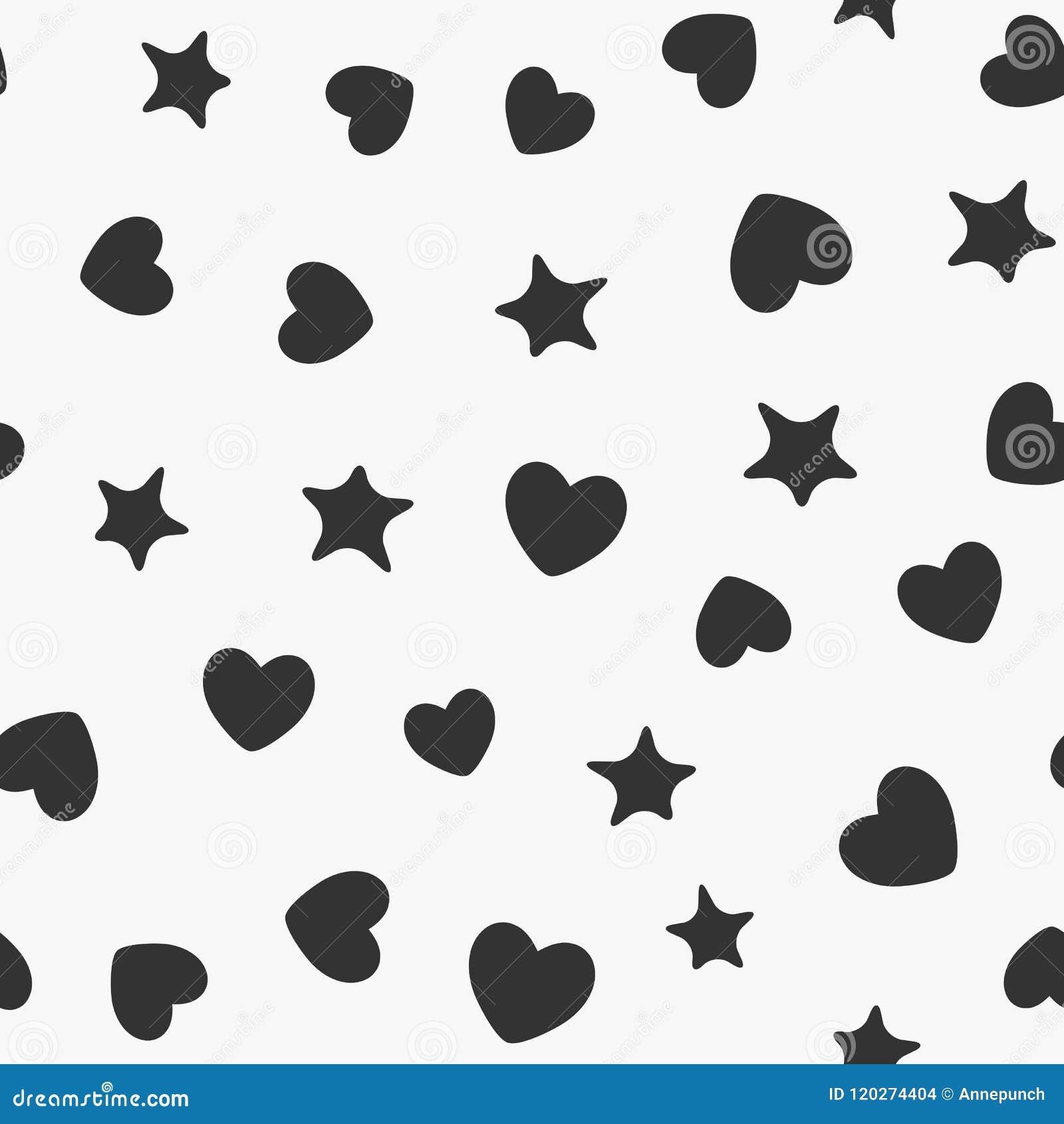 Seamless Pattern with Randomly Scattered Silhouettes of Hearts and ...