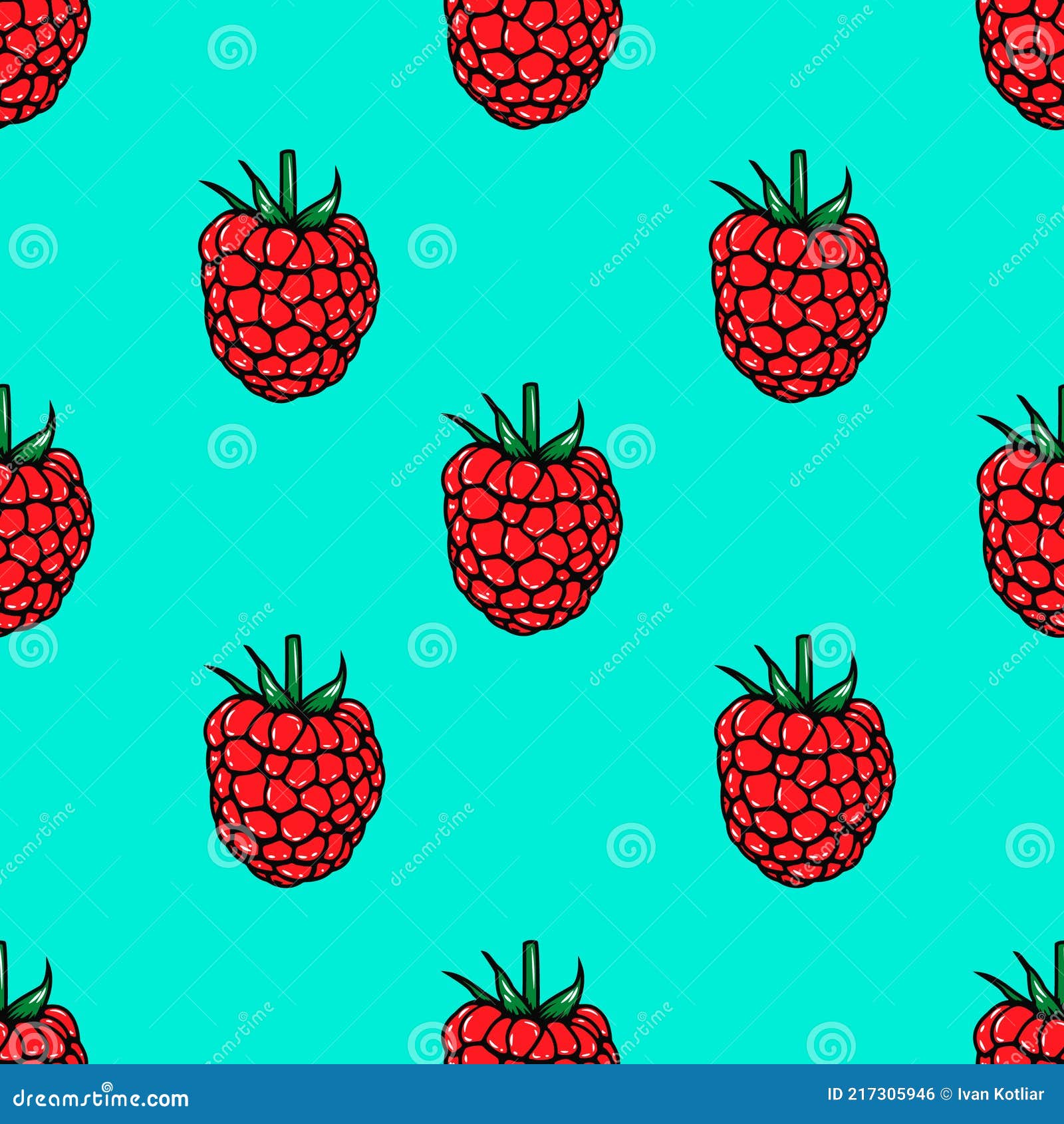 Seamless Pattern with Raspberries. Design Element for Poster, Flyer ...