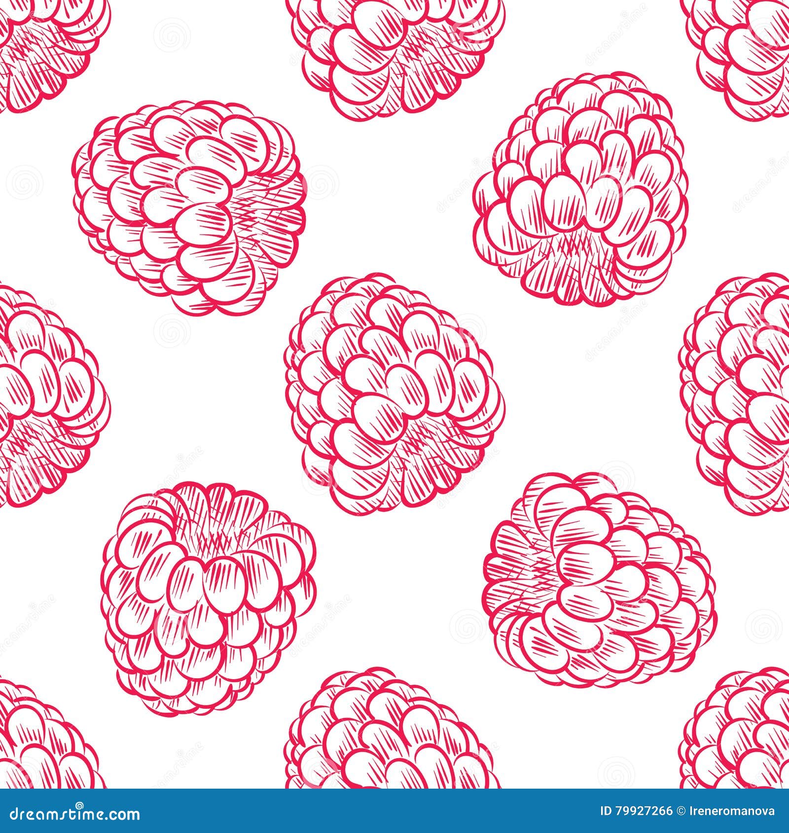 Seamless Pattern of Raspberries, Fruit Pattern. Stock Vector ...