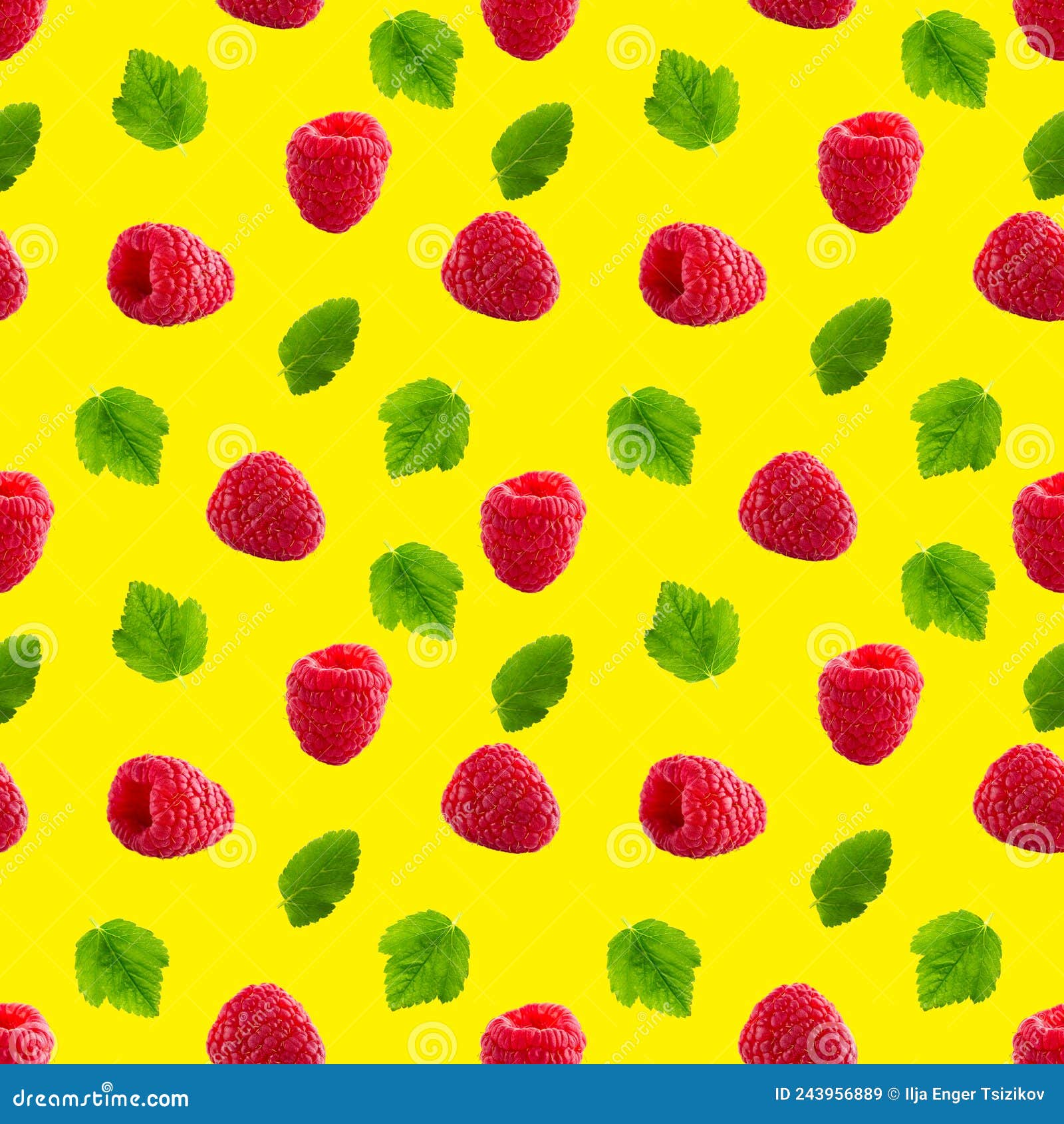 Seamless Pattern with Raspberry. Berries Abstract Background. Raspberry ...