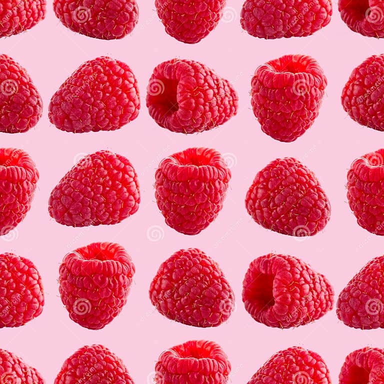 Seamless Pattern with Raspberry. Berries Abstract Background. Raspberry ...
