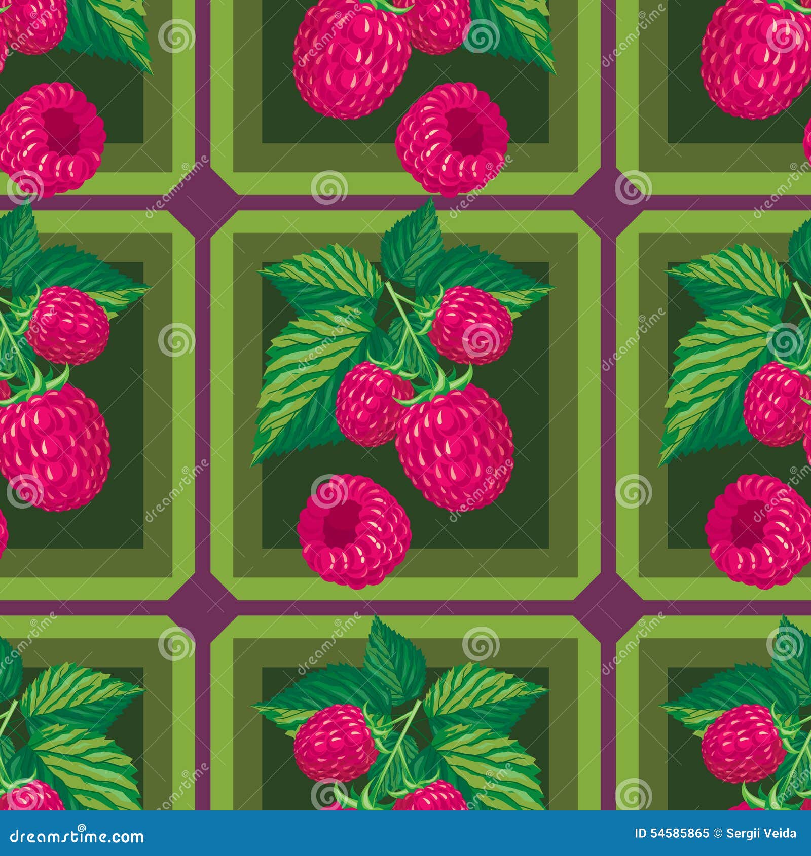Seamless Pattern with of Raspberry Stock Vector - Illustration of ...