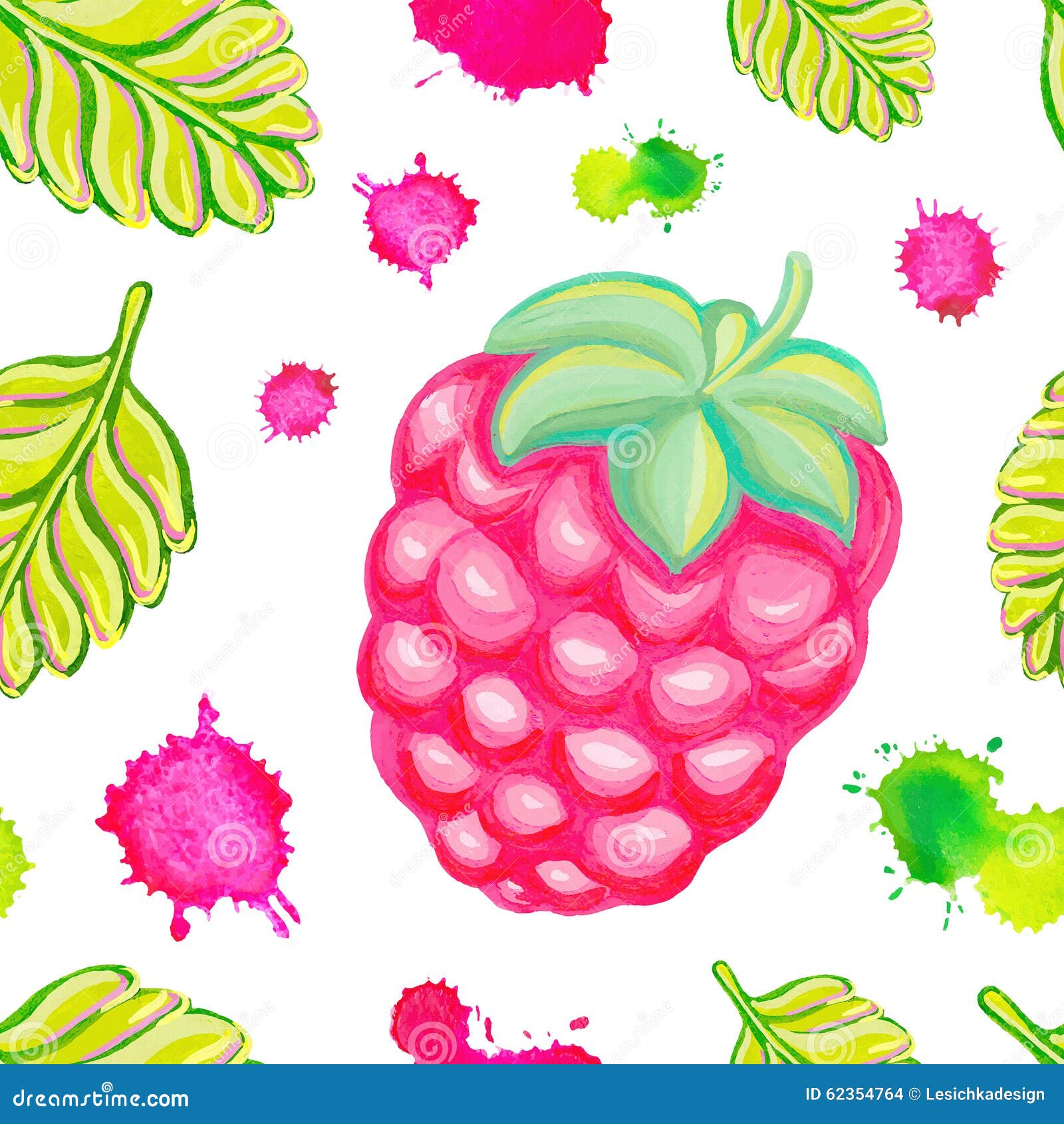 Seamless Pattern. Raspberry. Stock Illustration - Illustration of ...