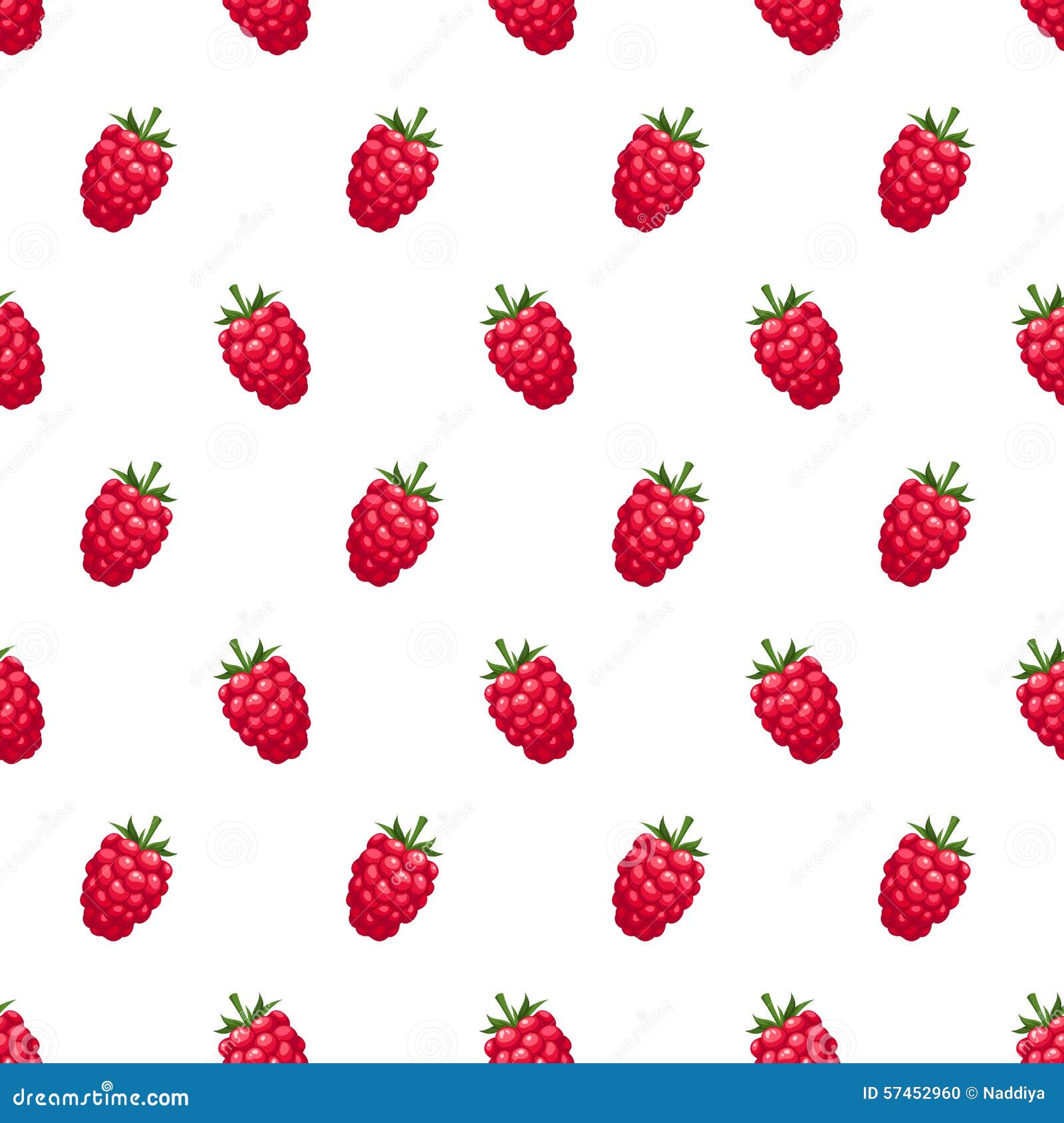 Seamless Pattern with Raspberry. Vector Illustration. Stock Vector ...