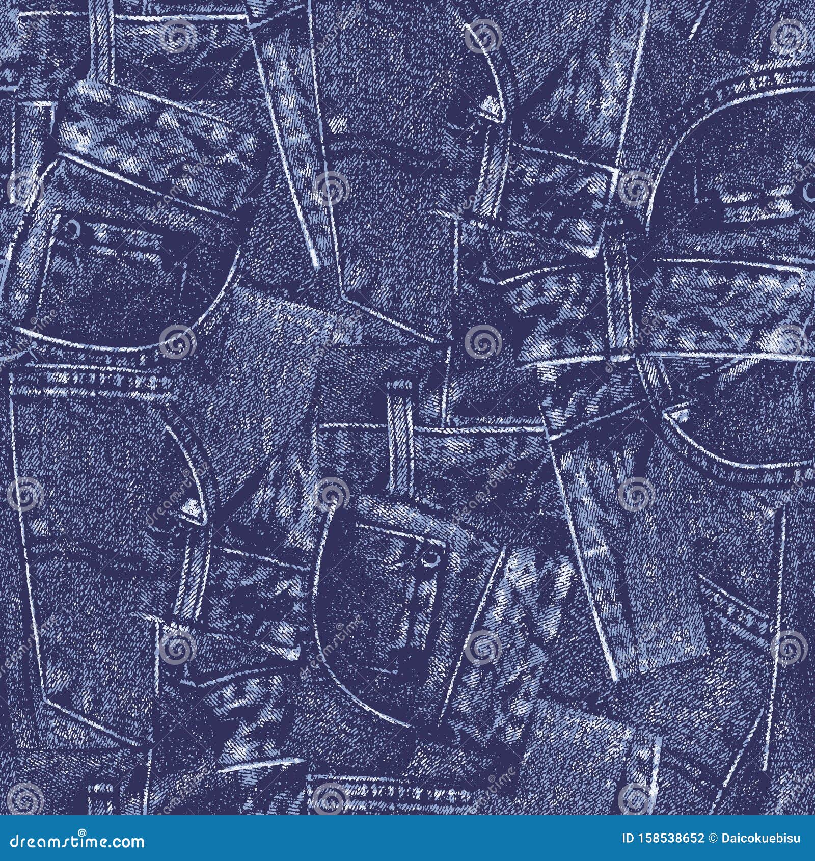 Seamless Pattern of Real Denim Pants, Stock Vector - Illustration of ...