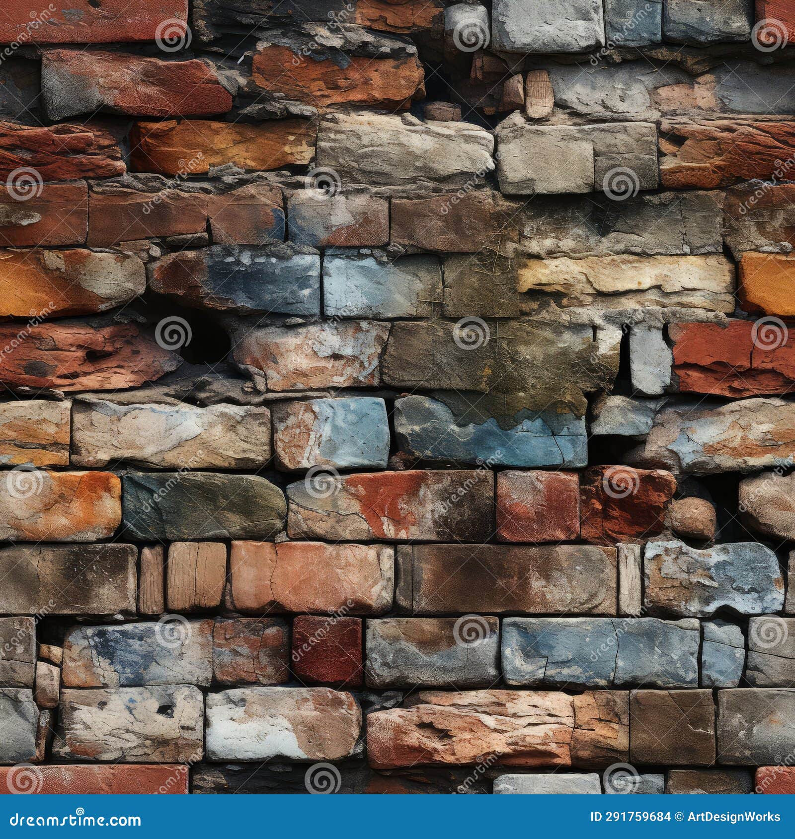 Seamless Pattern Realistic Bricks Background Stock Photo - Image of ...