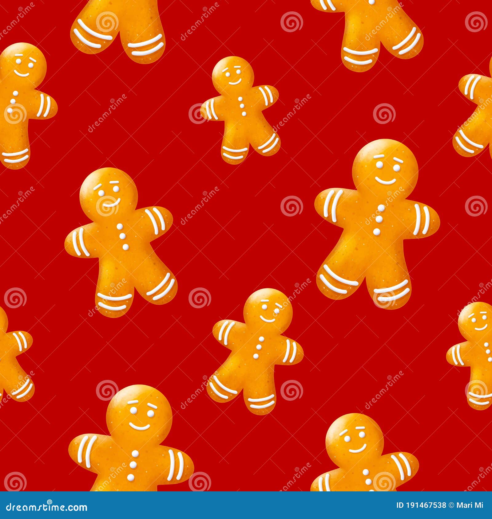 Seamless Pattern of Realistic 3D Render Cute Ginger Man with Texture ...
