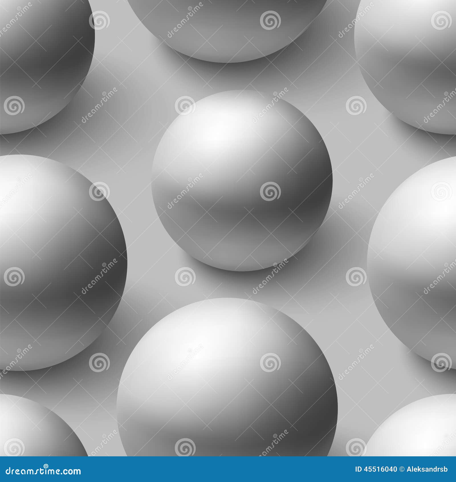 Seamless Pattern with Realistic Grey Spheres Stock Vector ...