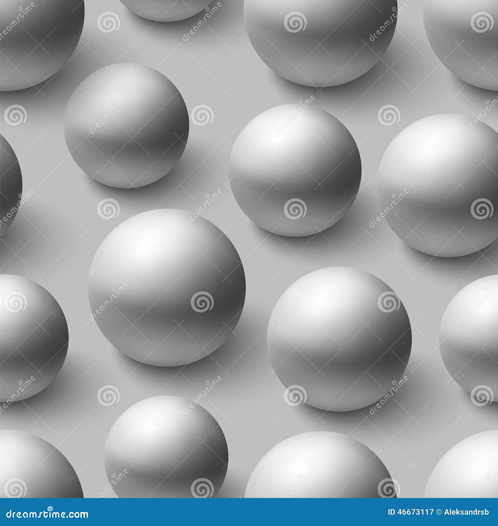 Seamless Pattern with Realistic Grey Spheres Stock Vector ...