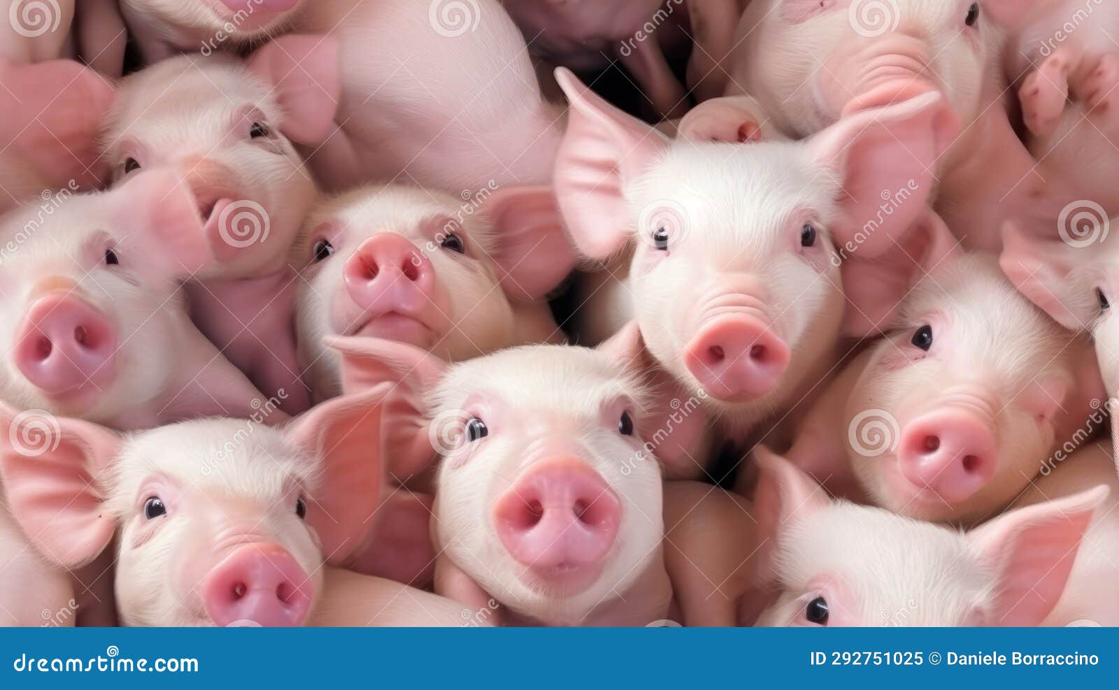 Seamless Pattern of Realistic Pigs, Cute, Colorful, Hyper Realistic ...