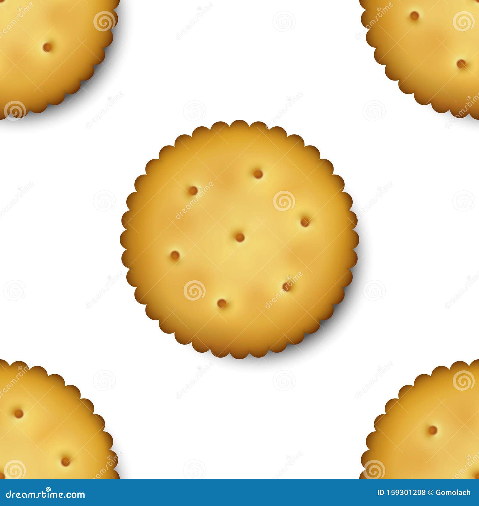 Seamless Pattern with Realistic Vector 3d Round Delicious Cookies ...