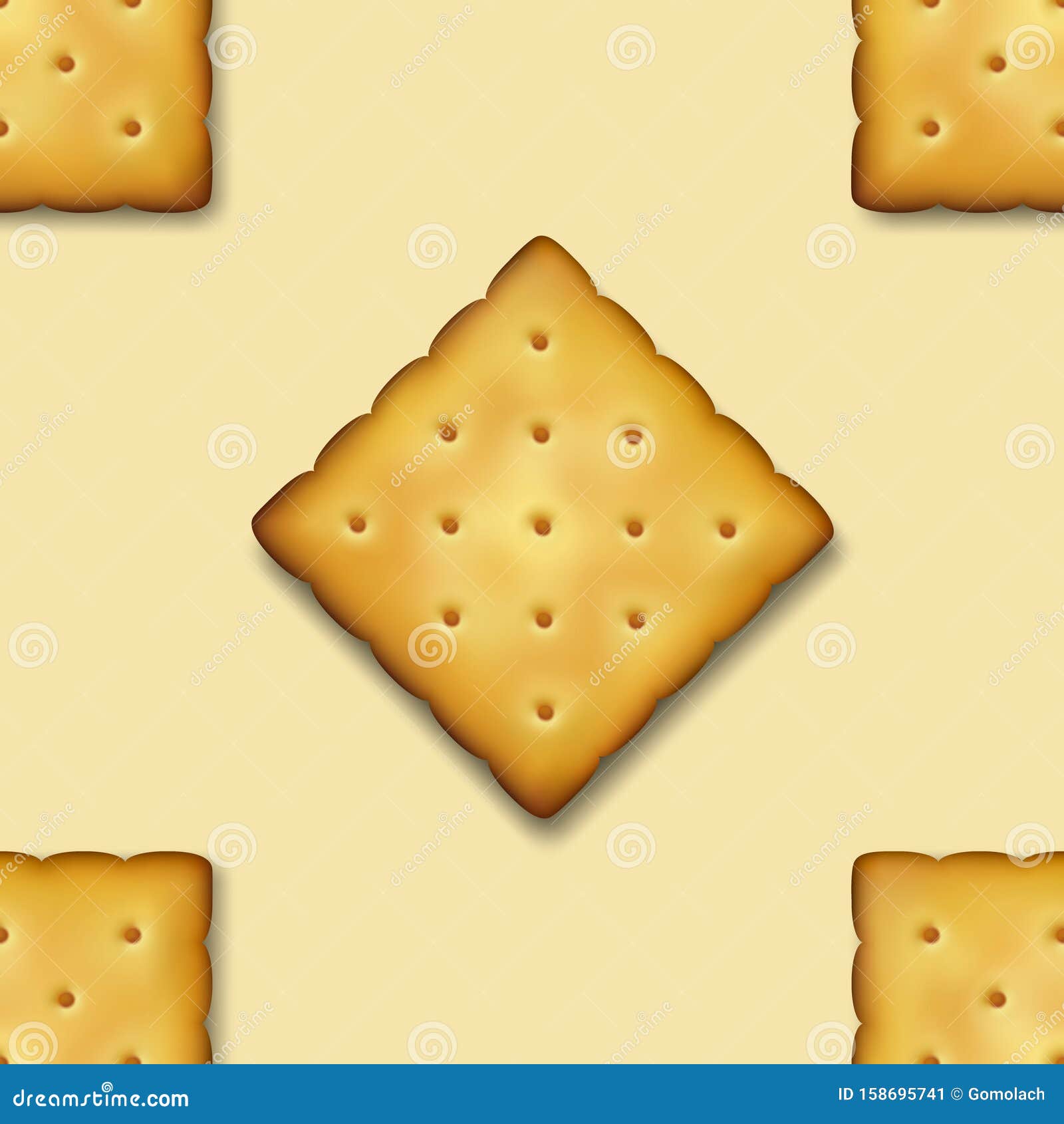 Seamless Pattern with Realistic Vector 3d Square Delicious Cookies ...