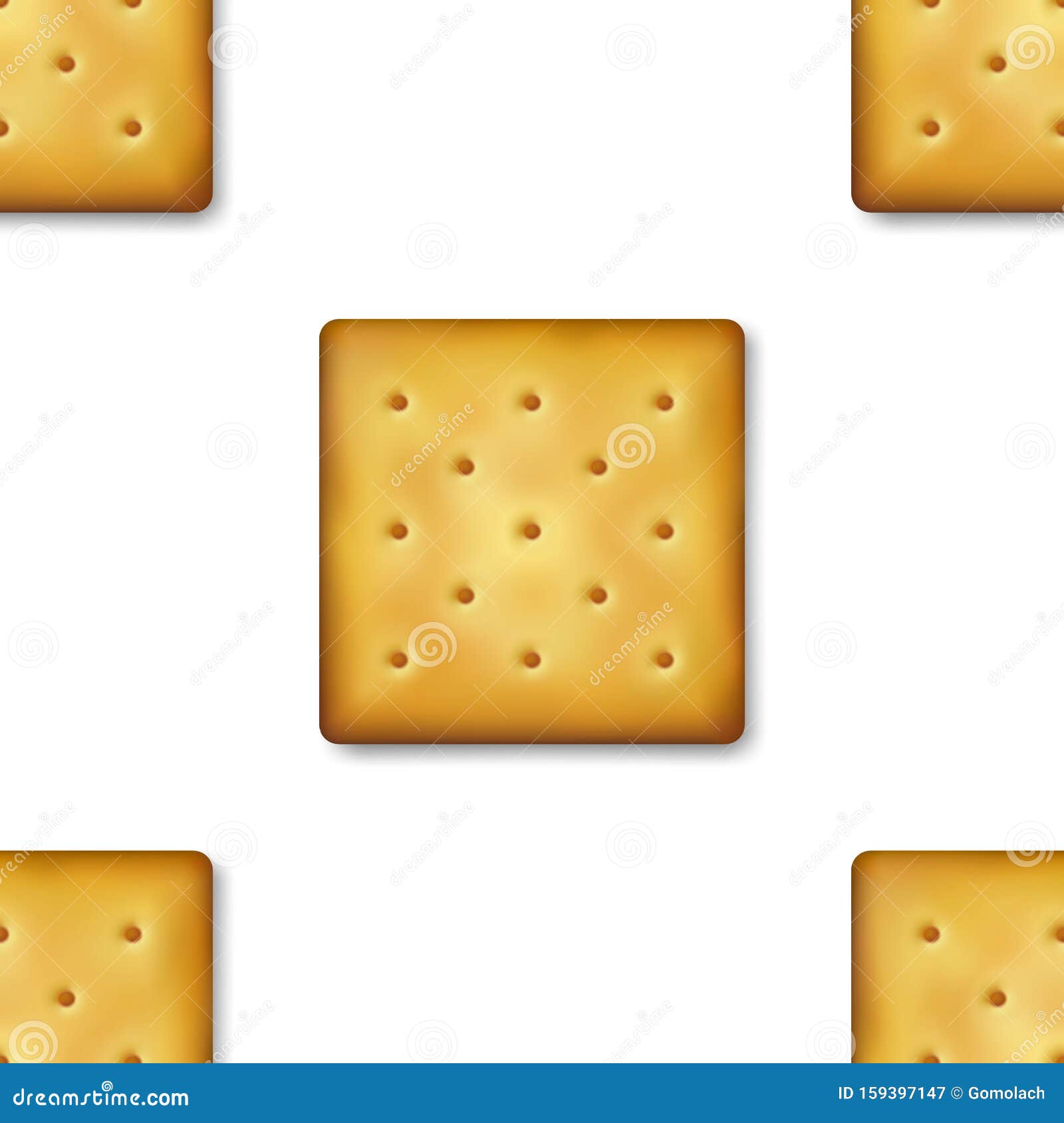 Seamless Pattern with Realistic Vector 3d Square Delicious Cookies ...