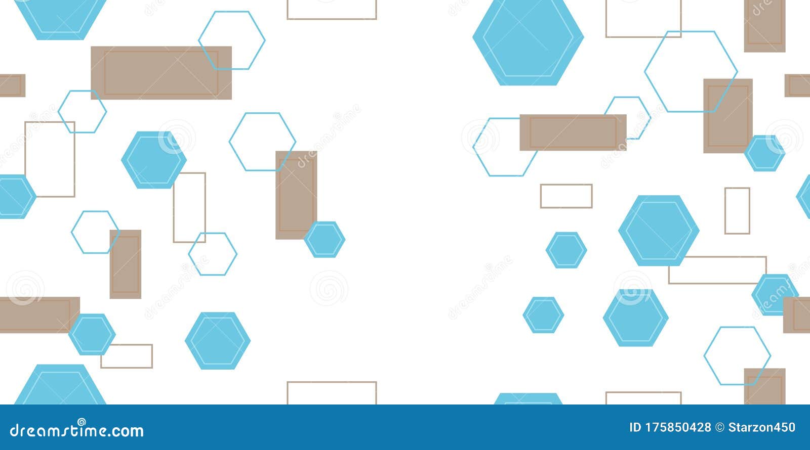 Seamless Pattern from Rectangles and Hexagons. Cropped Shapes Stock ...