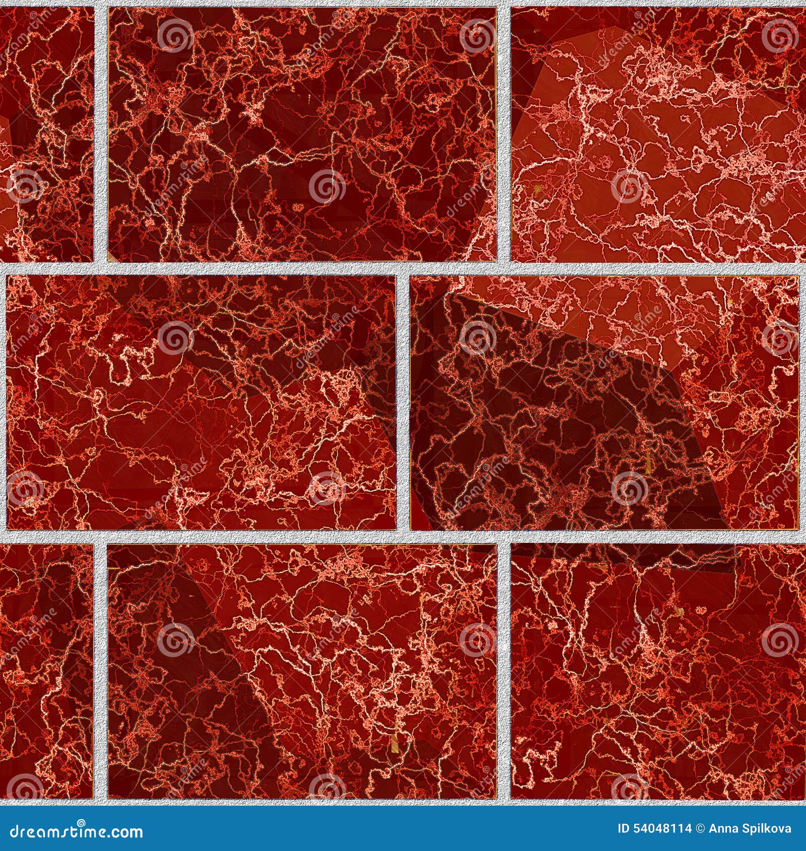 Seamless Pattern of Rectangles with Typical Marbled Red Pattern Stock ...