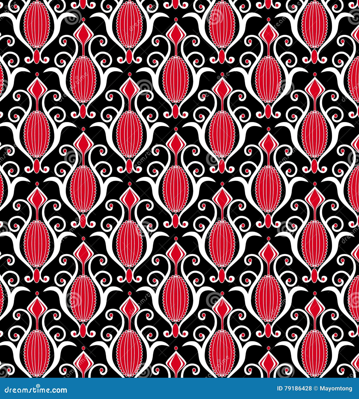 Seamless Pattern Red and Black Stock Vector - Illustration of design ...