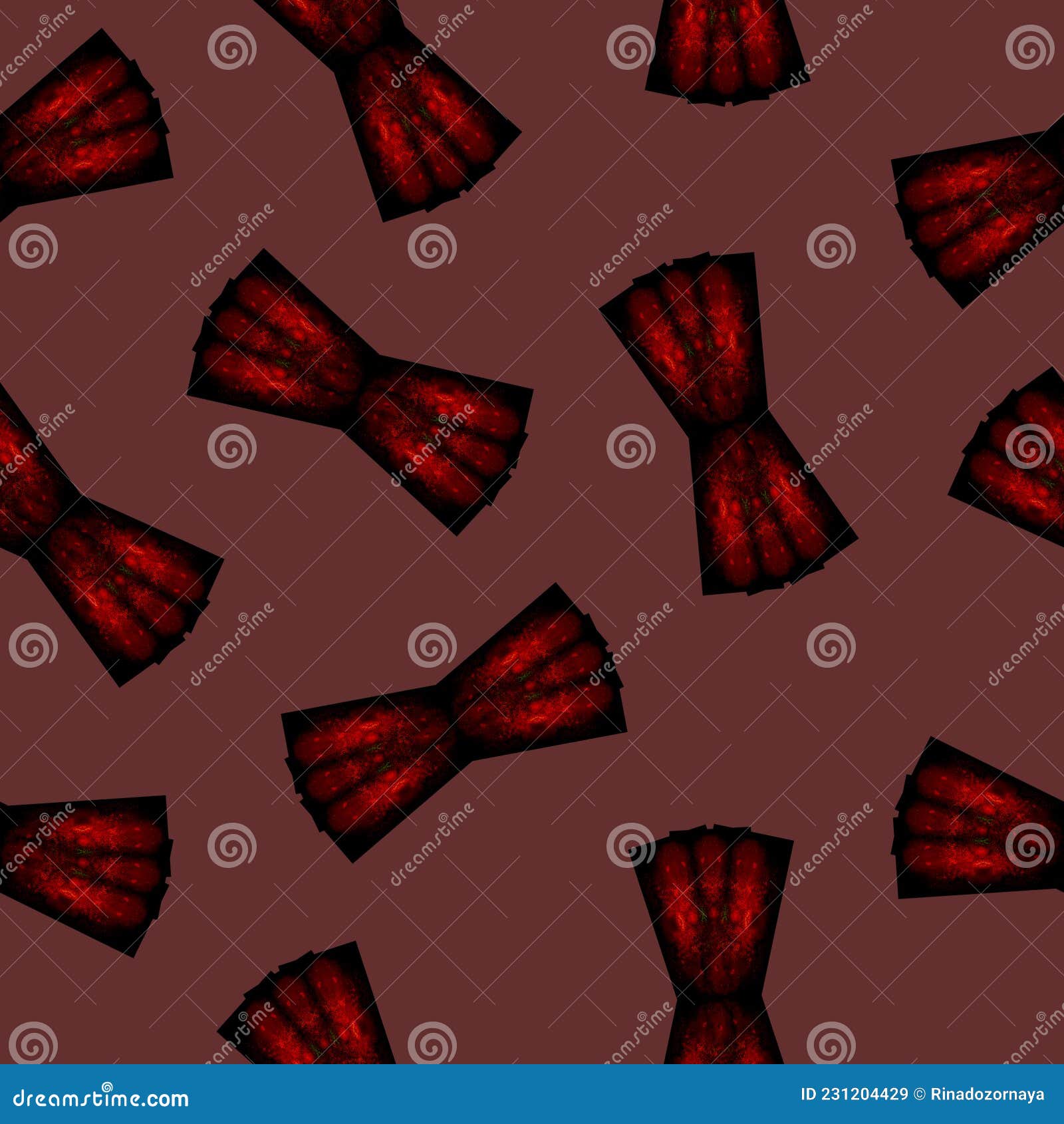 Seamless Pattern with Red and Black Bow on Red Background. Stock ...