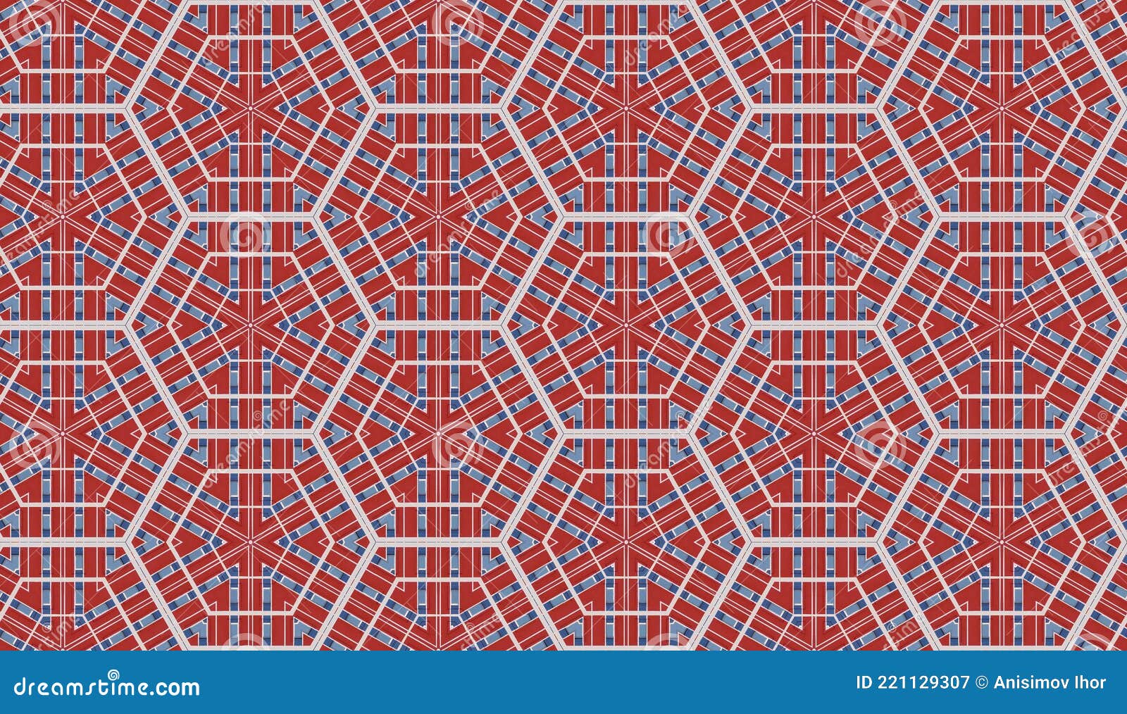 Seamless Pattern of Red and Blue Tiles in Moroccan Style Stock ...