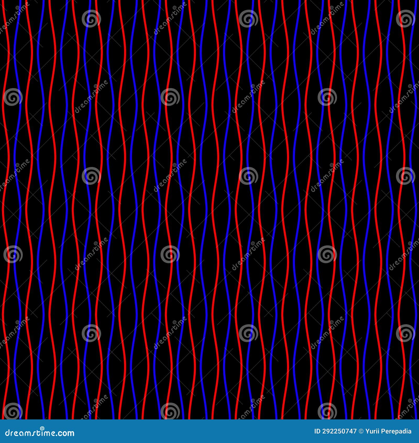 Seamless a Pattern of Red and Blue Wavy Lines on a Black Background ...