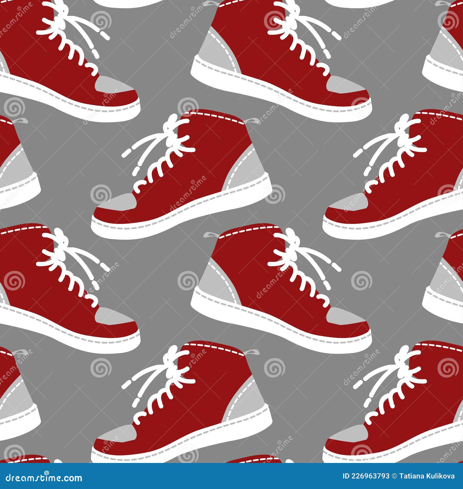 Seamless Pattern Red Boots. Vector Illustration for Print. Stock Vector ...