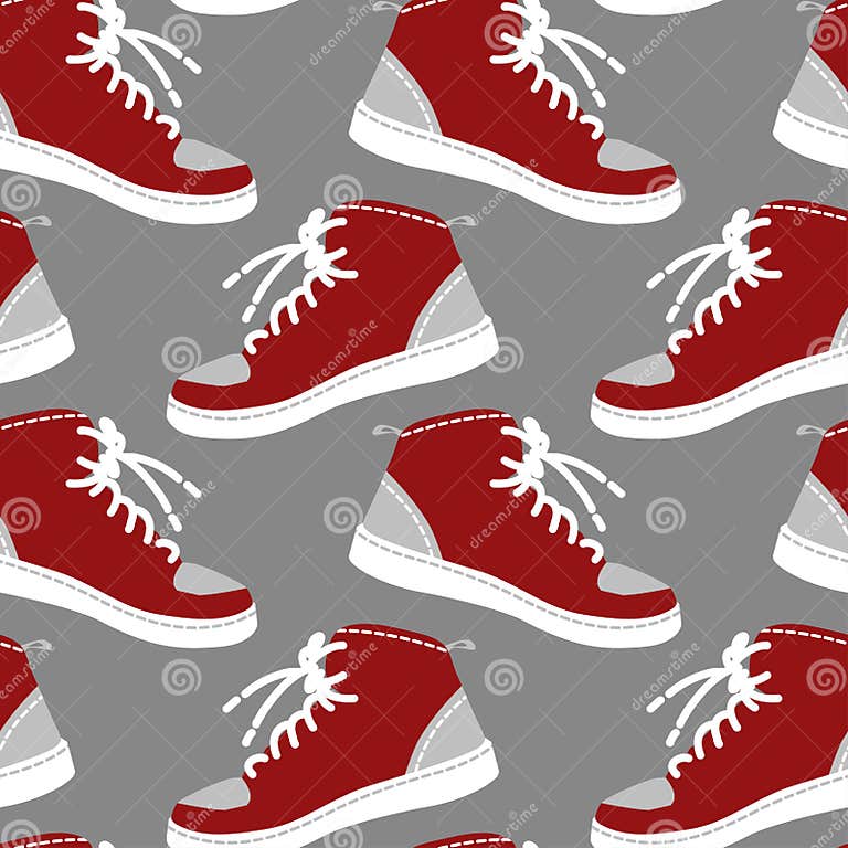 Seamless Pattern Red Boots. Vector Illustration for Print. Stock Vector ...