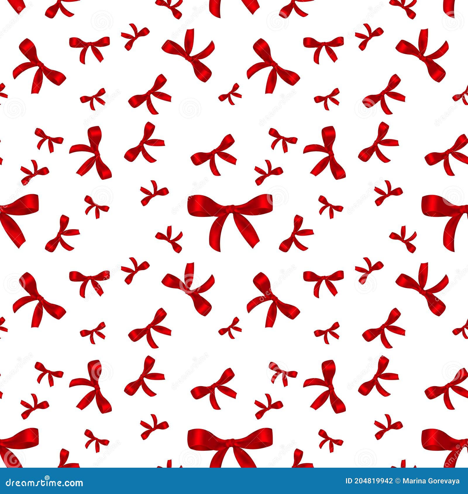 Seamless Pattern of Red Bows. Fabric Design, Wallpaper, Packaging Stock ...