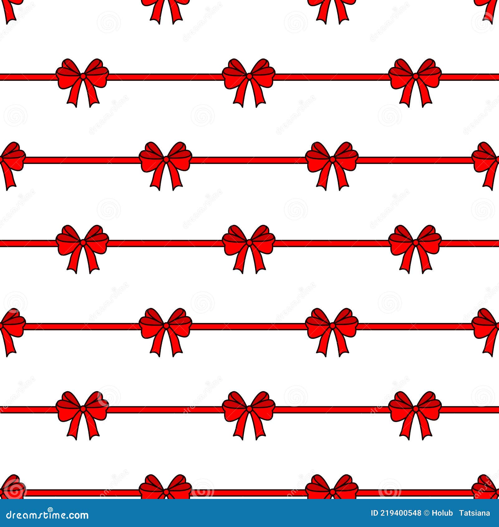 Seamless Pattern. Red Bows on a White Background. Festive Background ...