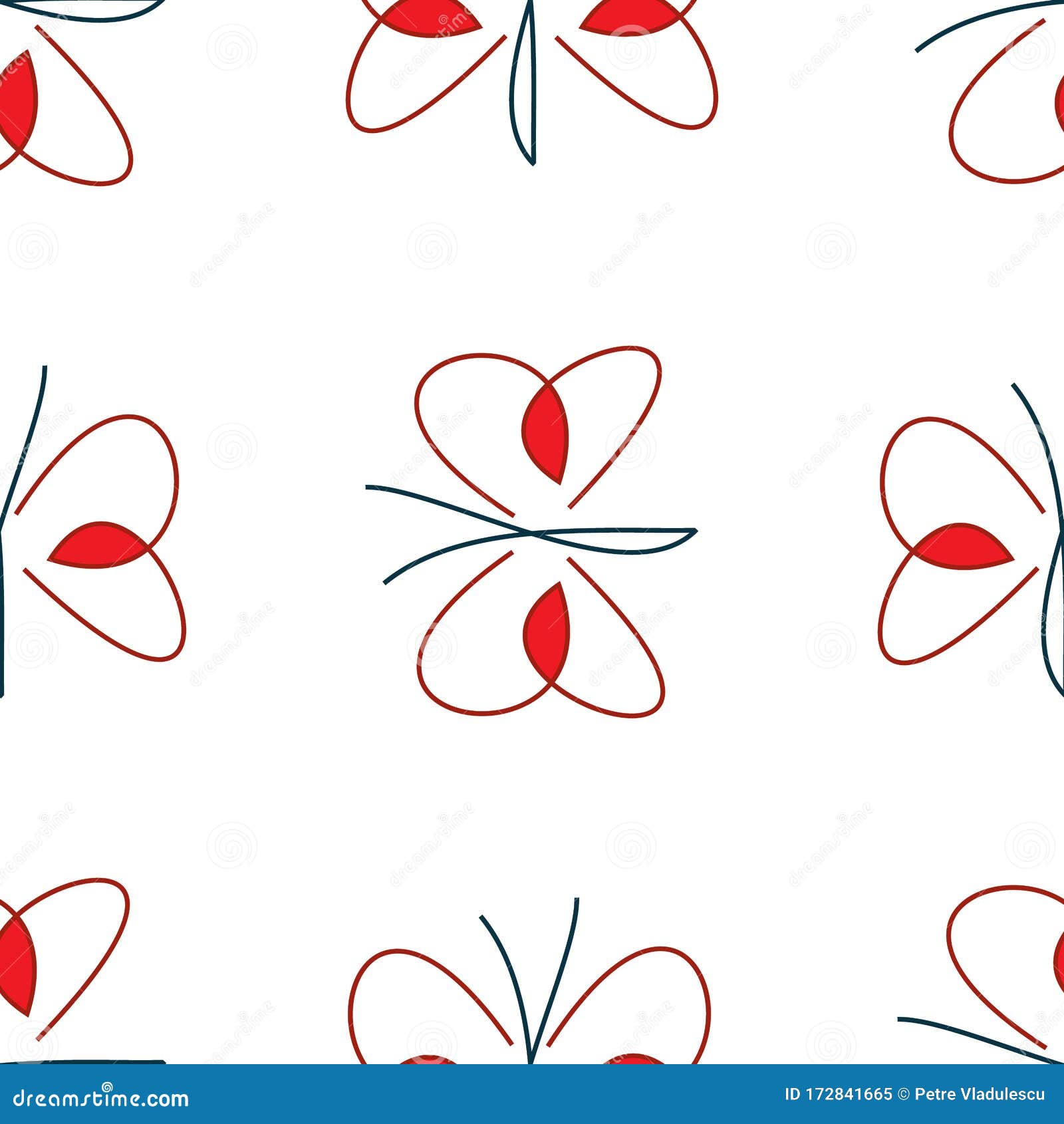 Seamless Pattern with Red Butterfly(texture 7), Modern Stylish Image ...