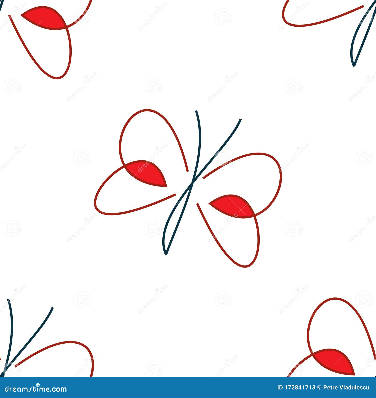 Seamless Pattern with Red Butterfly(texture 1), Modern Stylish Image ...
