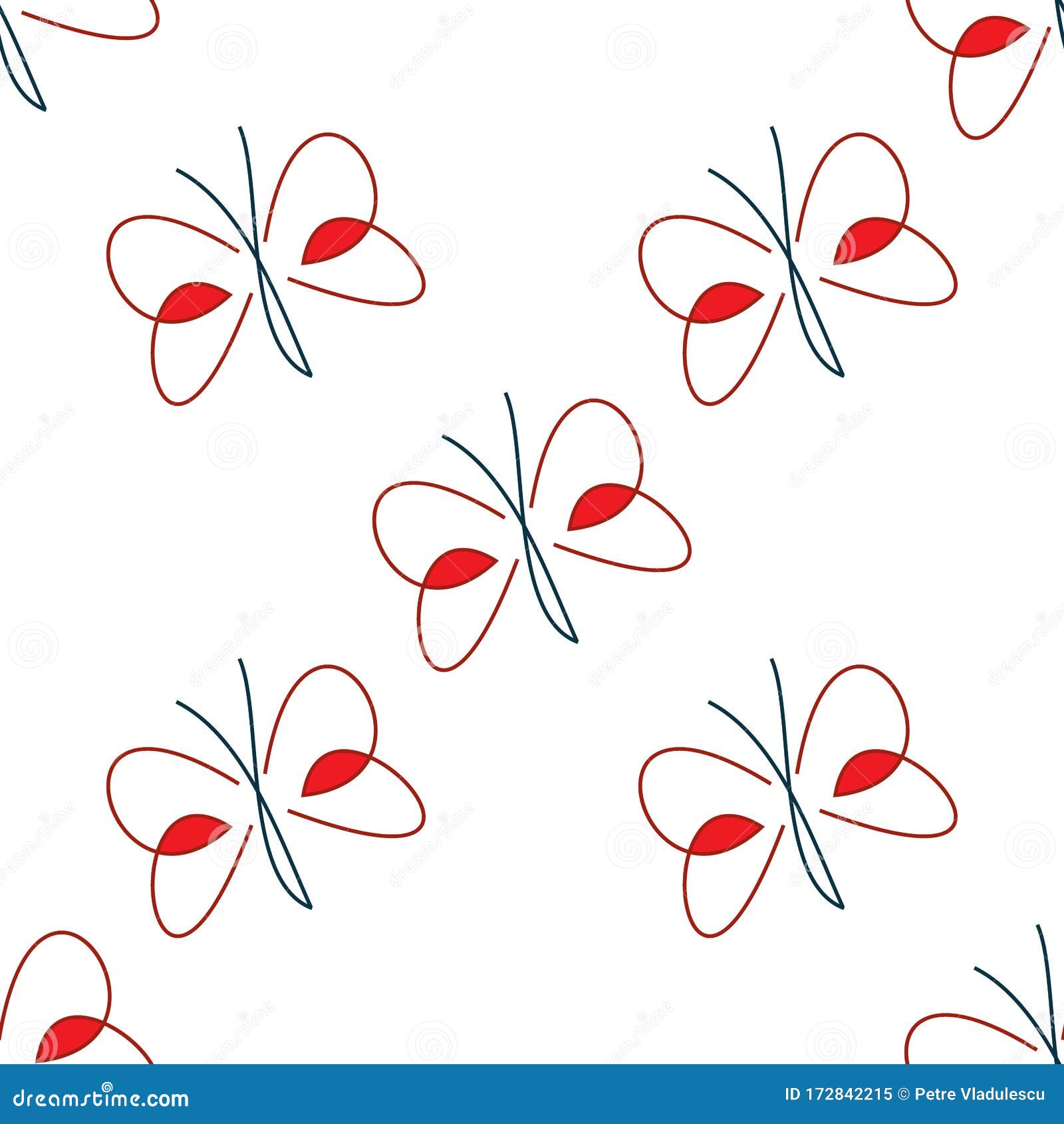 Seamless Pattern with Red Butterfly(texture 5), Modern Stylish Image ...