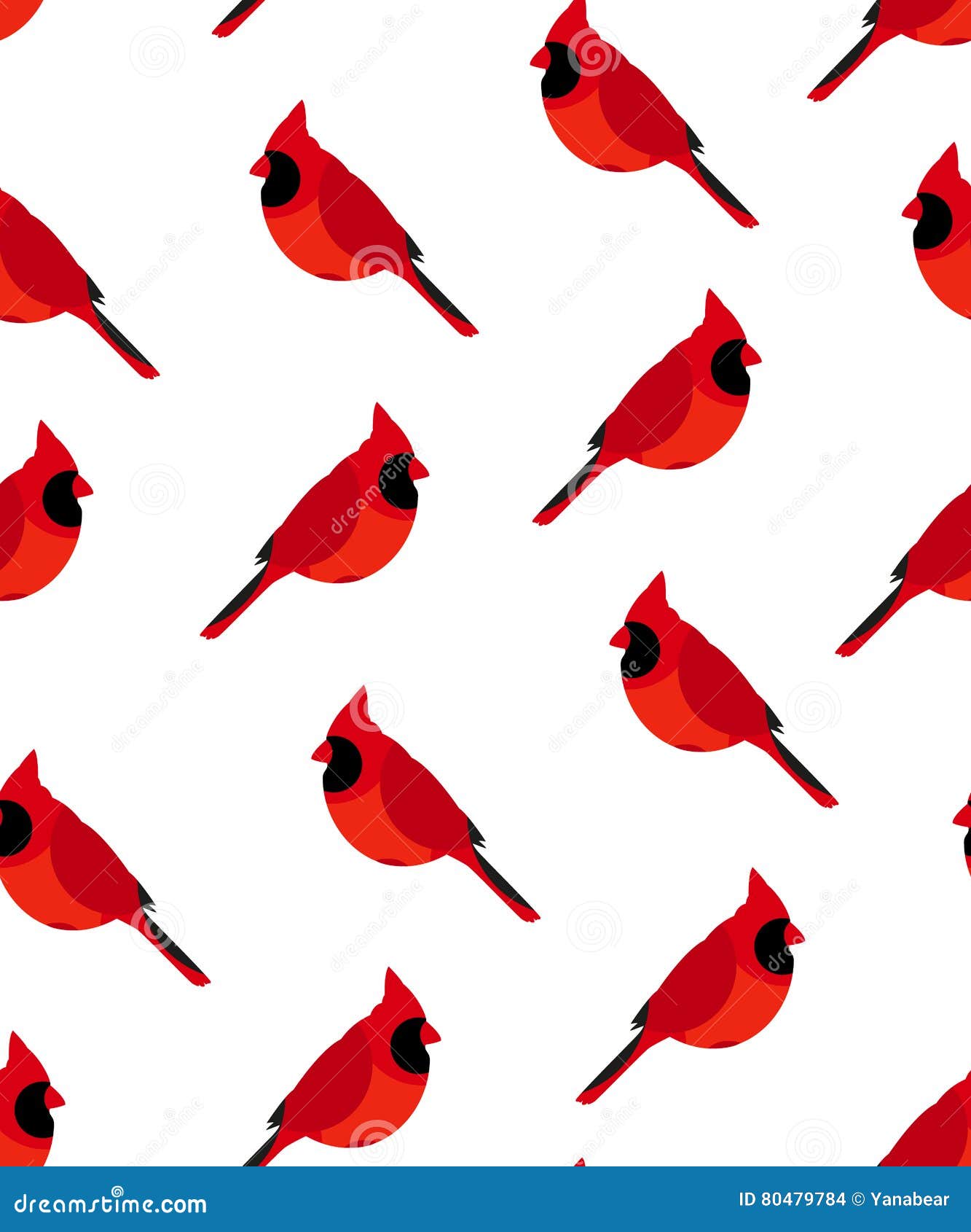 Seamless Pattern with Red Cardinal. Stock Vector - Illustration of ...