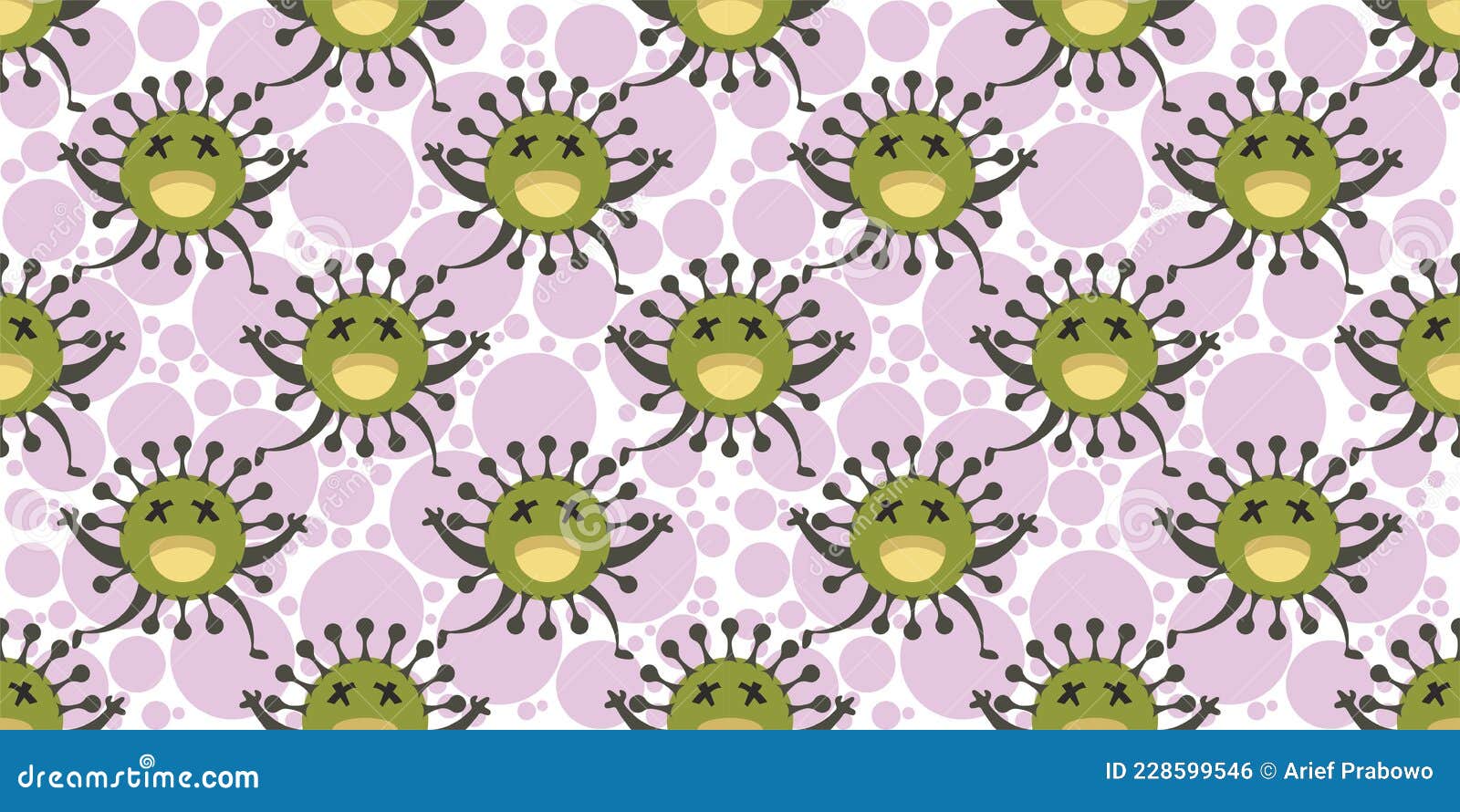 Seamless Pattern of Red Cartoon Germ in Flat Style Design Isolated on ...