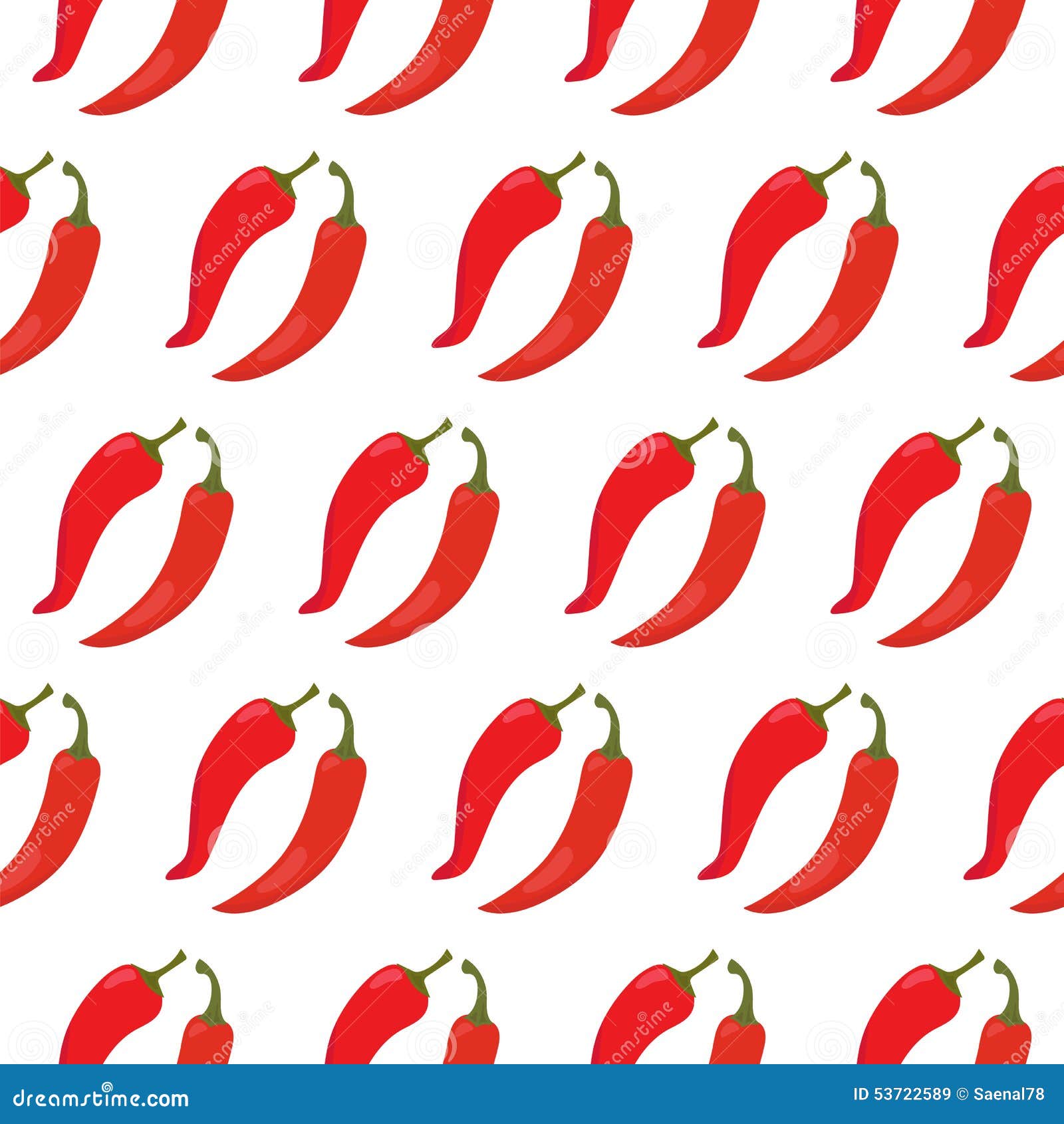 Seamless Pattern with Red Chili Peppers Stock Vector - Illustration of ...