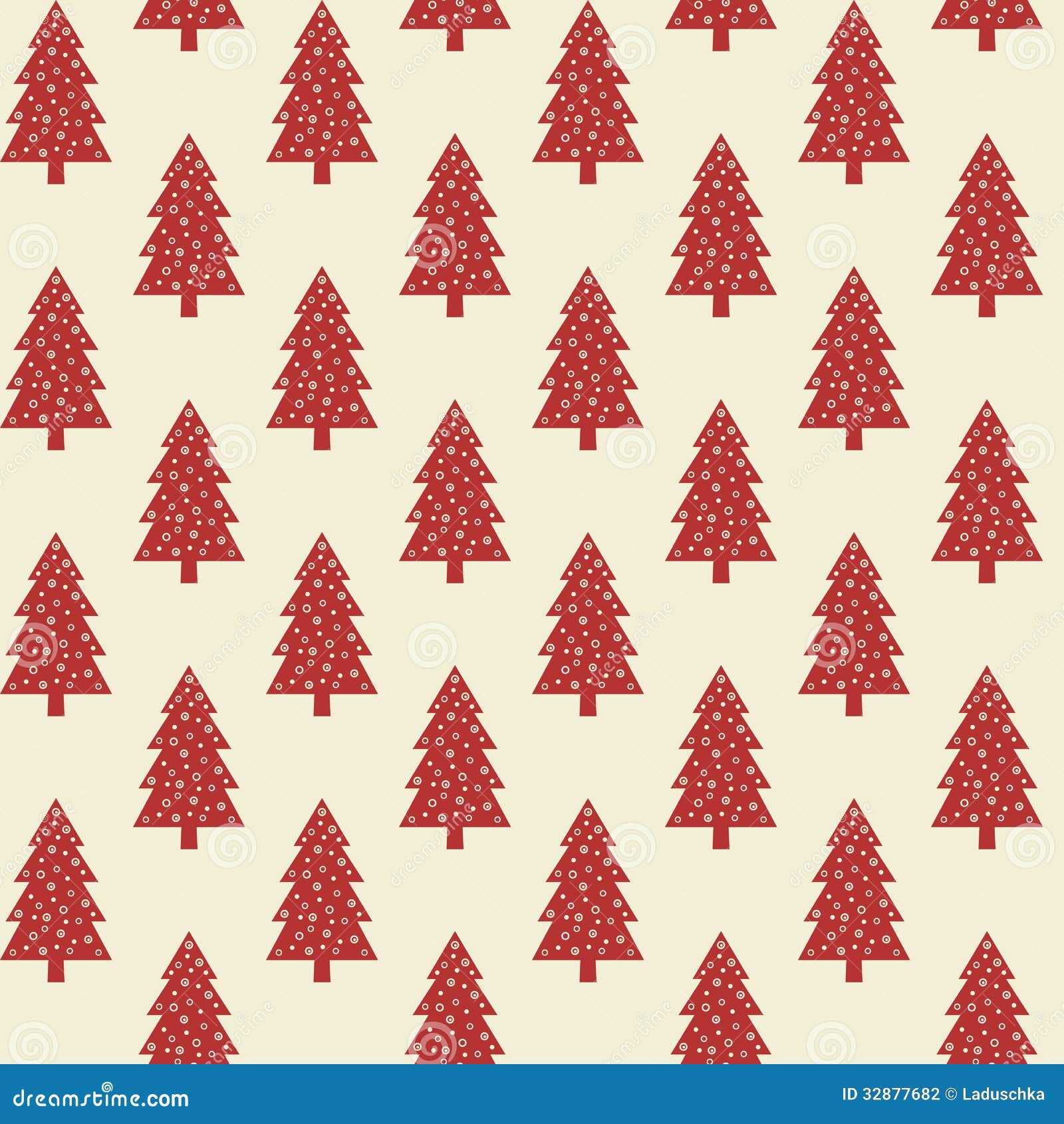 Seamless Pattern with Red Christmas Trees. Stock Vector - Illustration ...