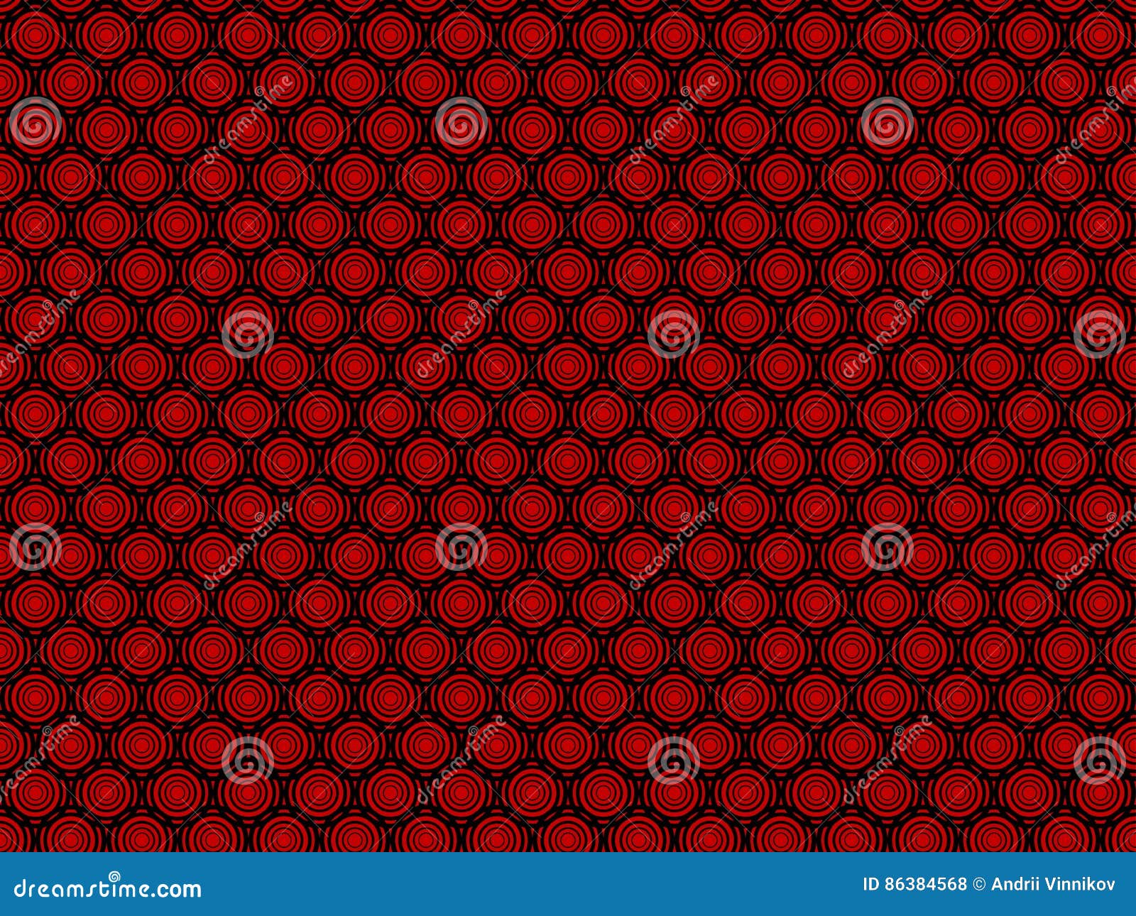 Seamless Pattern with Red Circles on a Black Background. Art Deco Style ...