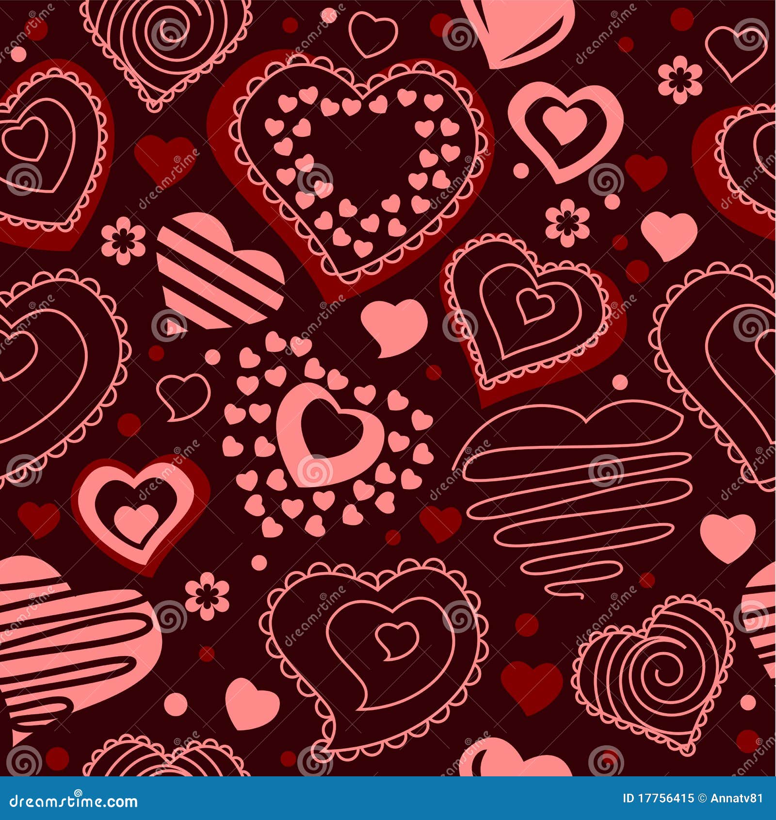 Seamless Pattern with Red Contour Shapes Stock Vector - Illustration of ...