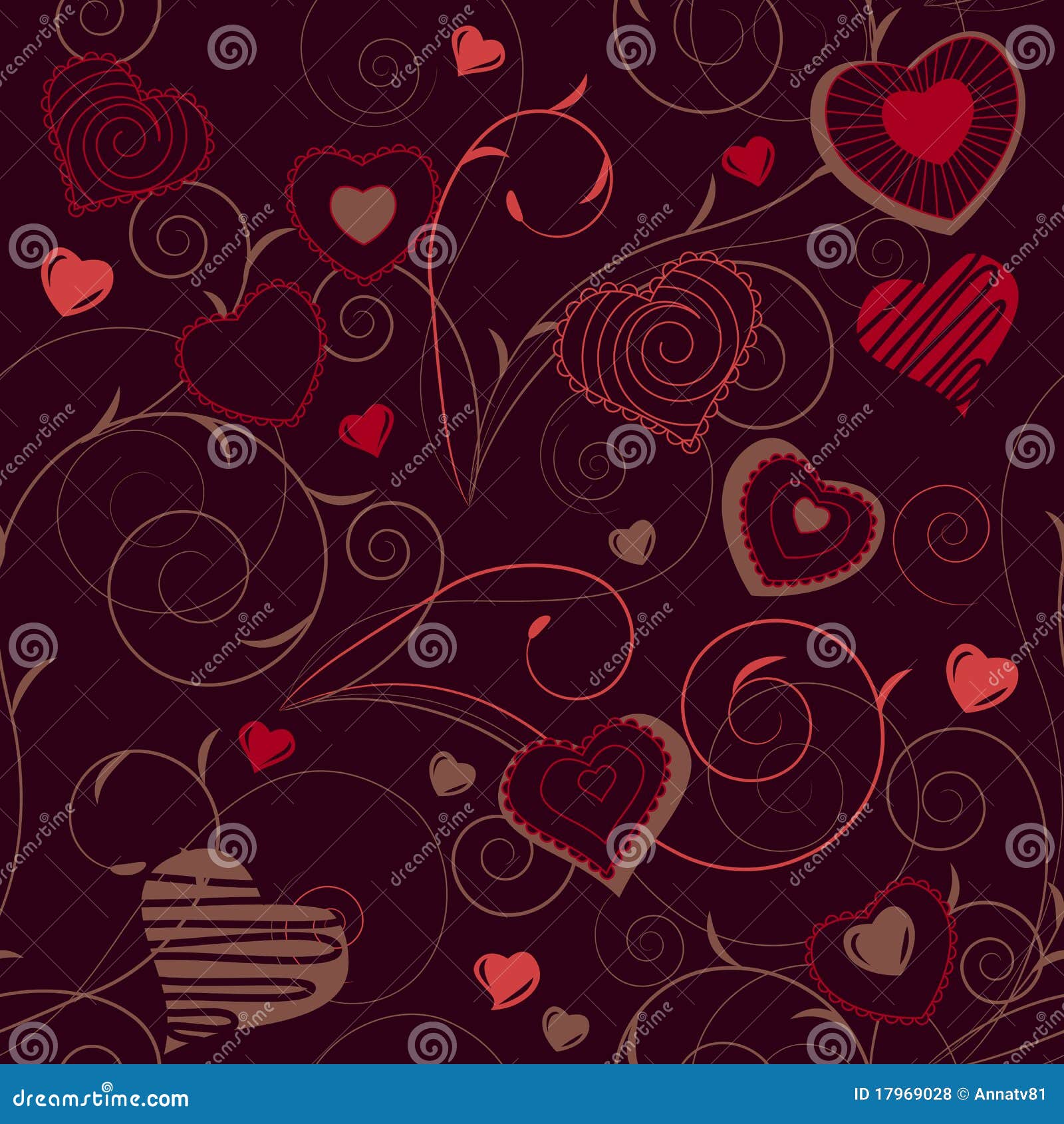 Seamless Pattern with Red Contour Shapes Stock Vector - Illustration of ...