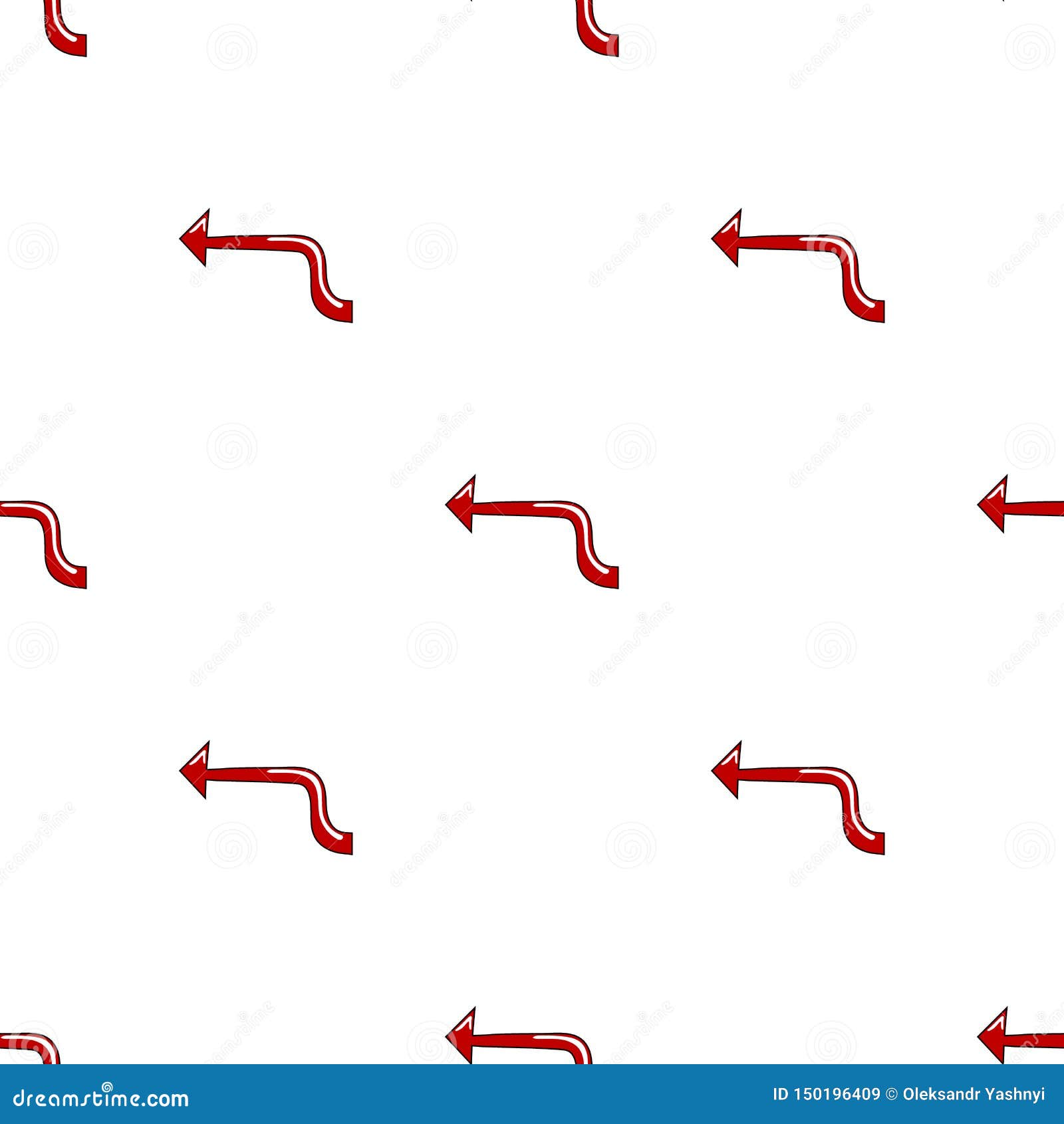 Seamless Pattern with Red Devil Tails Isolated on White Background ...
