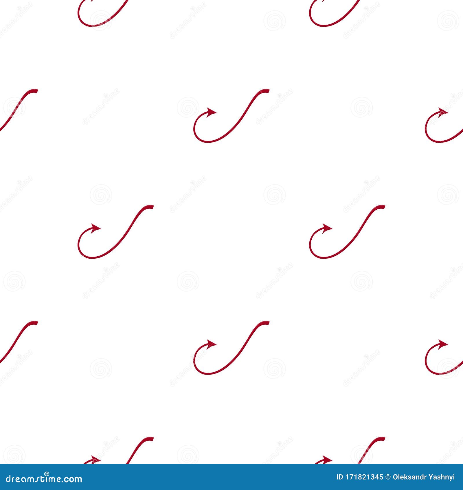 Seamless Pattern with Red Devil Tails on White Background. Cartoon ...