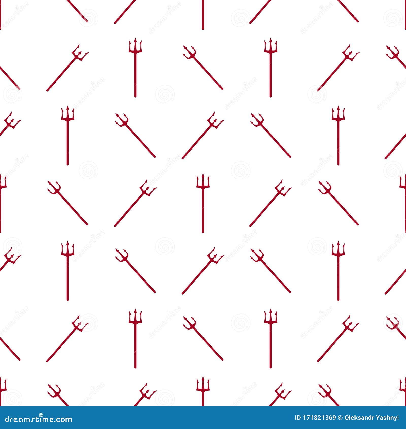 Seamless Pattern with Red Devil Tridents on White Background. Hell ...