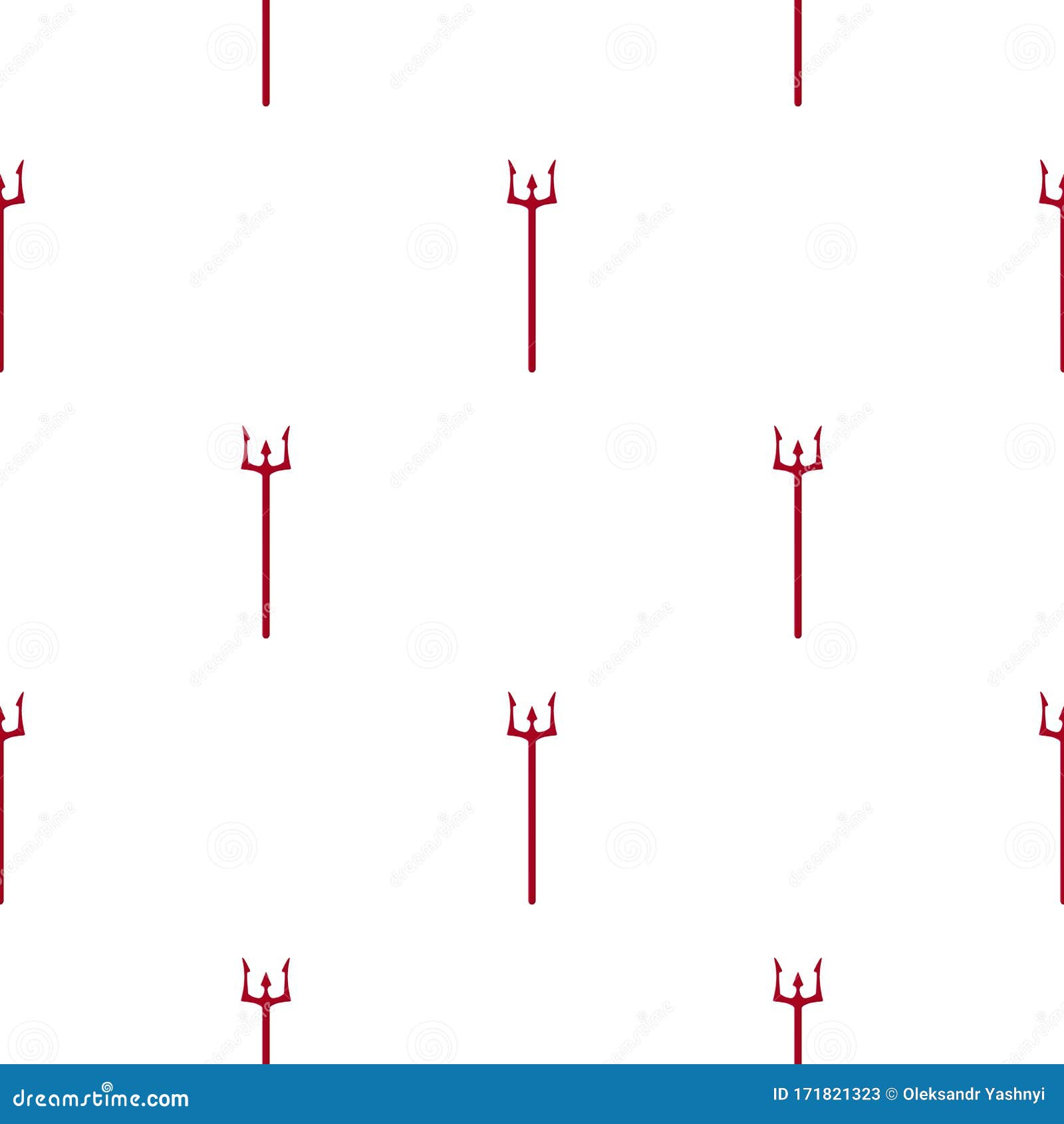 Seamless Pattern with Red Devil Tridents on White Background. Hell ...