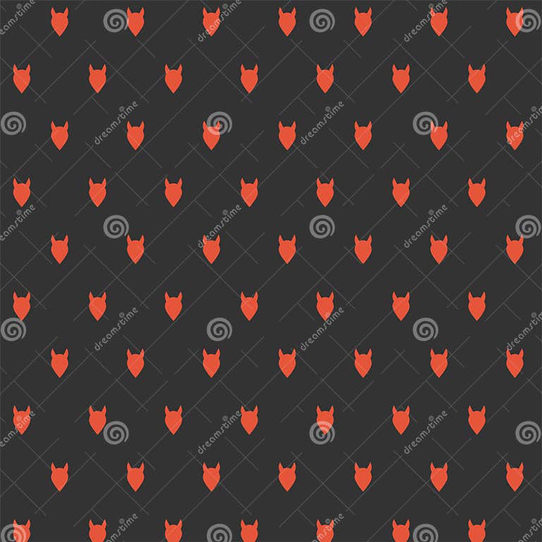 Seamless Pattern with Red Devils on a Dark Background Stock Vector ...