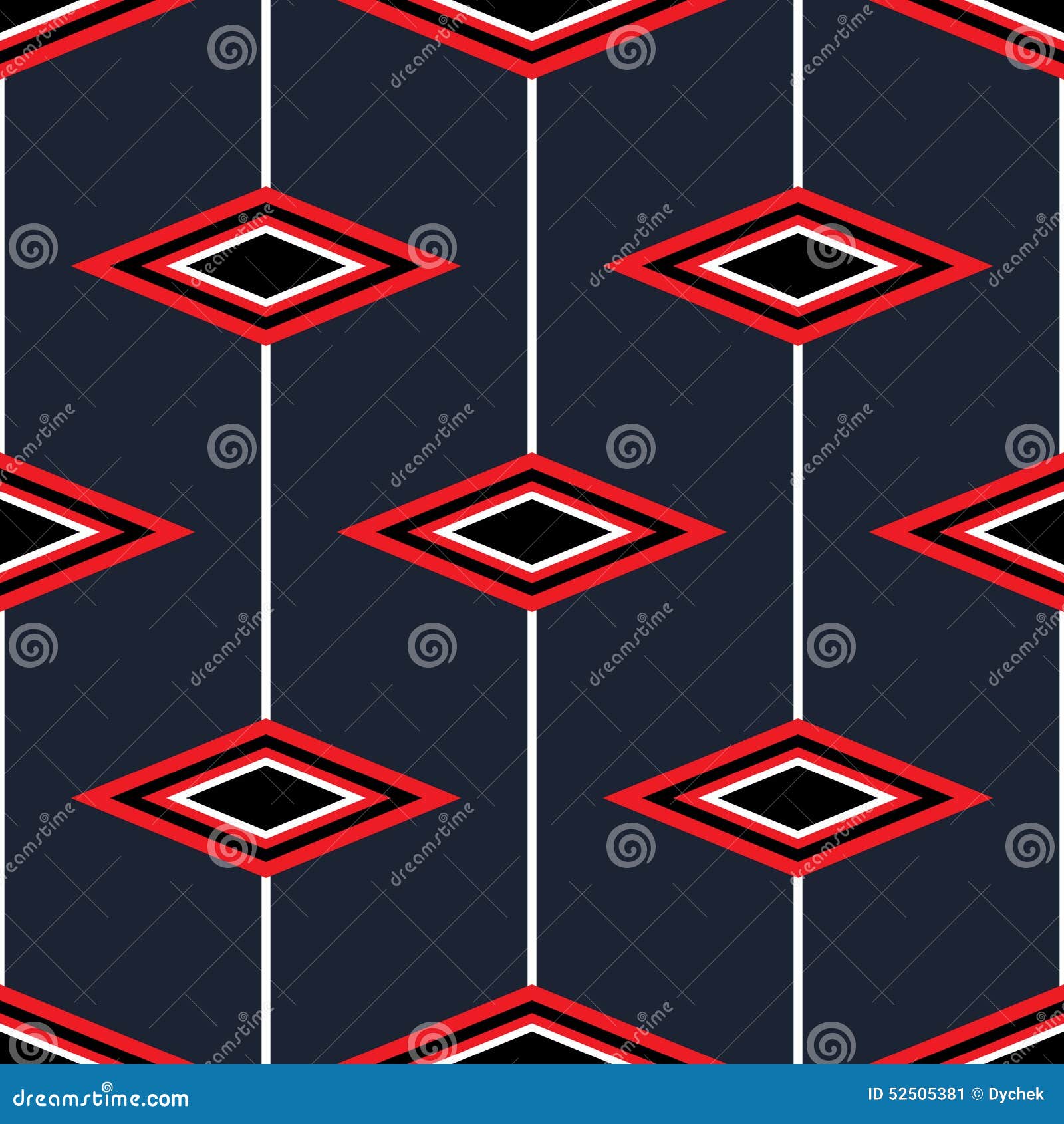 Seamless Pattern with Red Diamonds on a Blue Background. Stock Vector ...