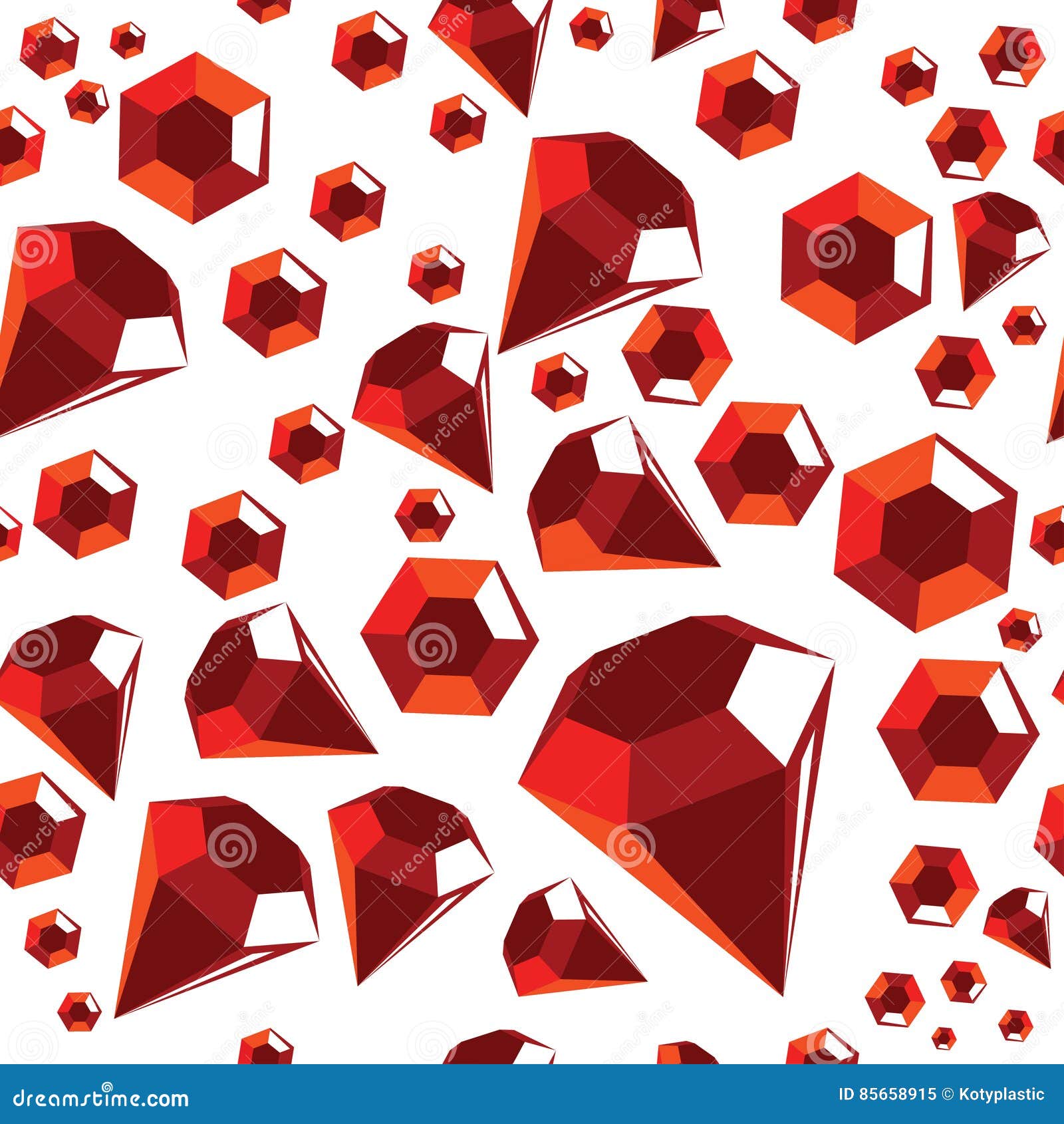 Seamless Pattern with Red Diamonds Stock Vector - Illustration of ...