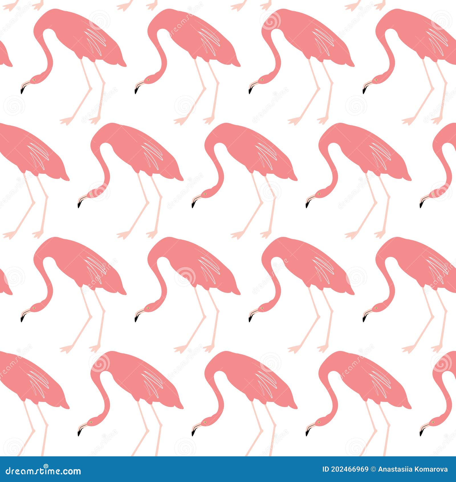 Seamless Pattern with Red Flamingo. Animal Print Stock Vector ...