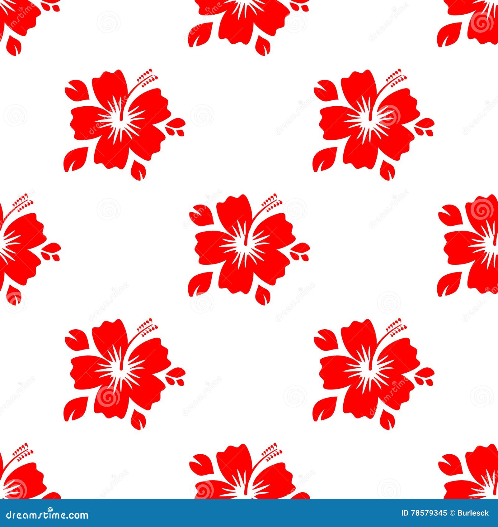 Seamless Pattern with Red Flower Stock Vector - Illustration of pattern ...